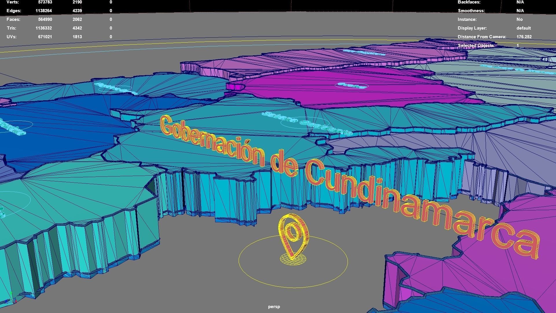 Cundinamarca RAP Especial Central Colombia map region 3D model rigged ...