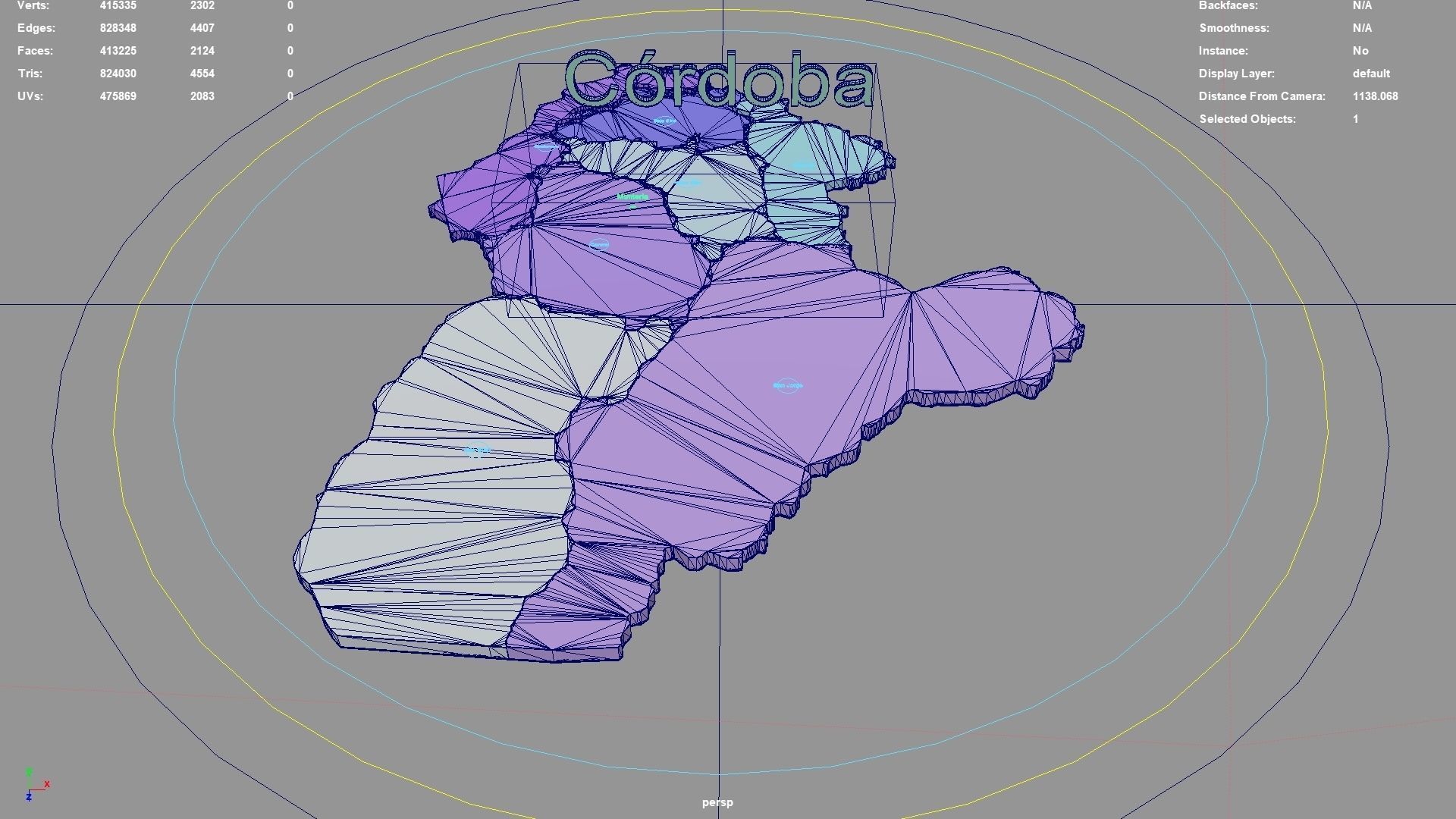 Cordoba RAP Caribe Colombia map region geography political 3D model ...