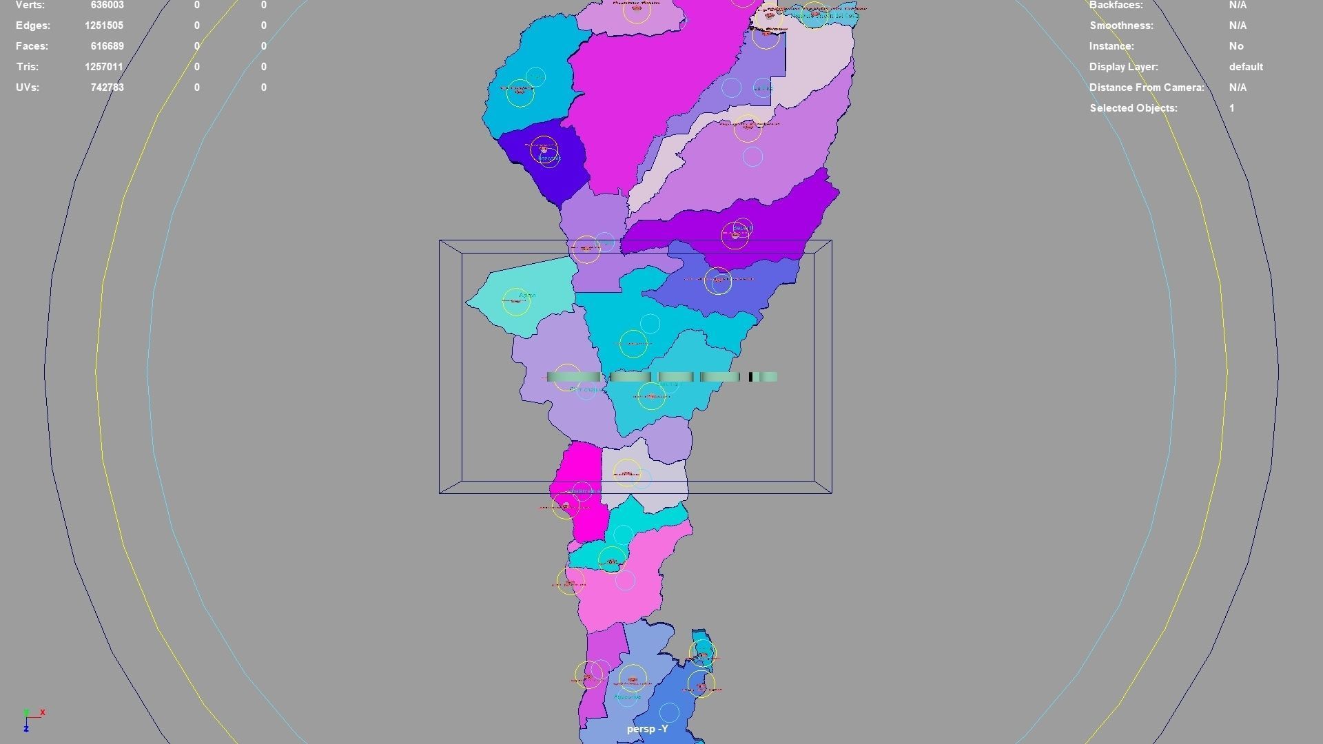Cesar RAP Caribe Colombia map region geography political 3D model ...