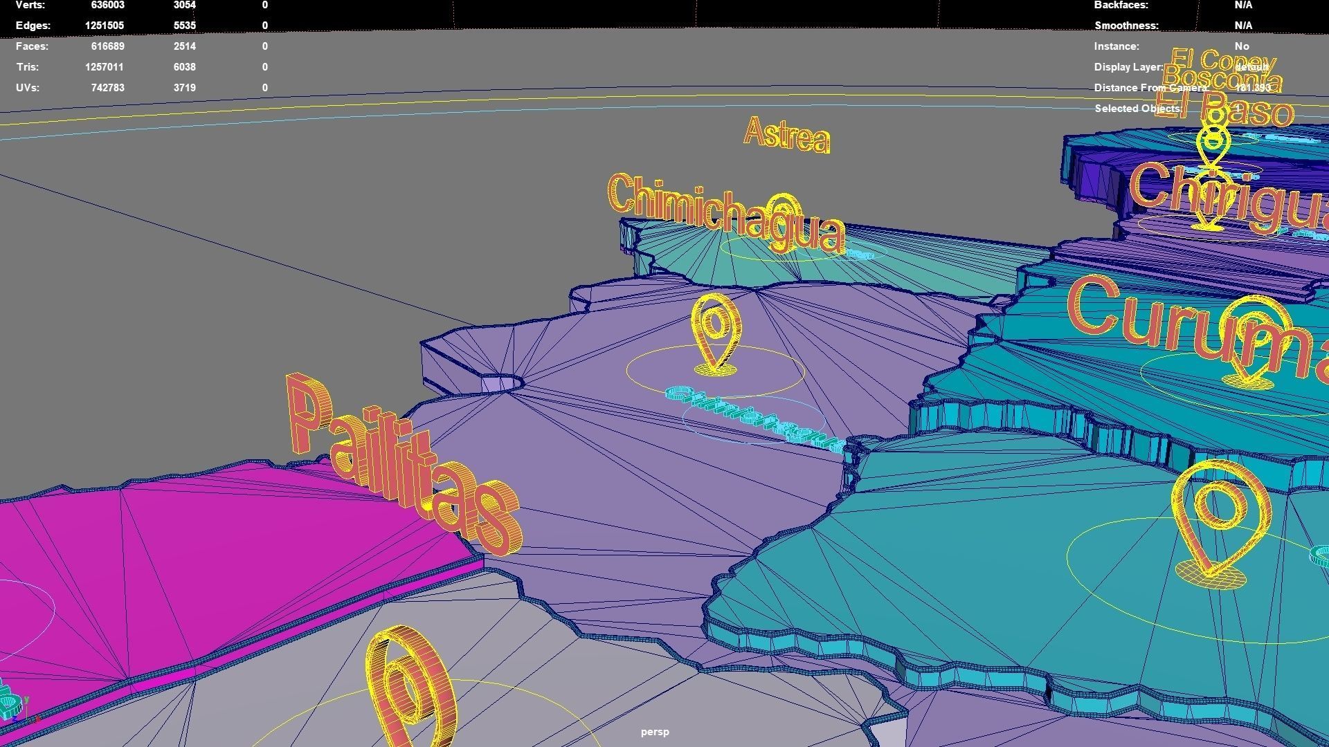 Cesar RAP Caribe Colombia map region geography political 3D model ...