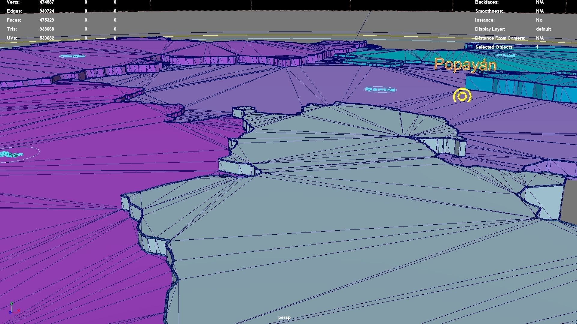 Cauca RAP Pacifico Colombia map region geography political 3D model ...
