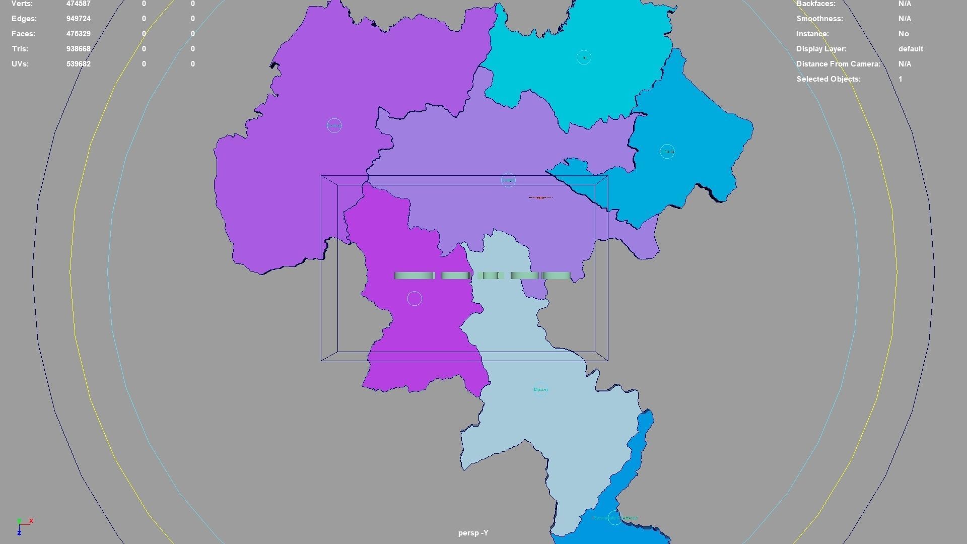 Cauca RAP Pacifico Colombia map region geography political 3D model ...