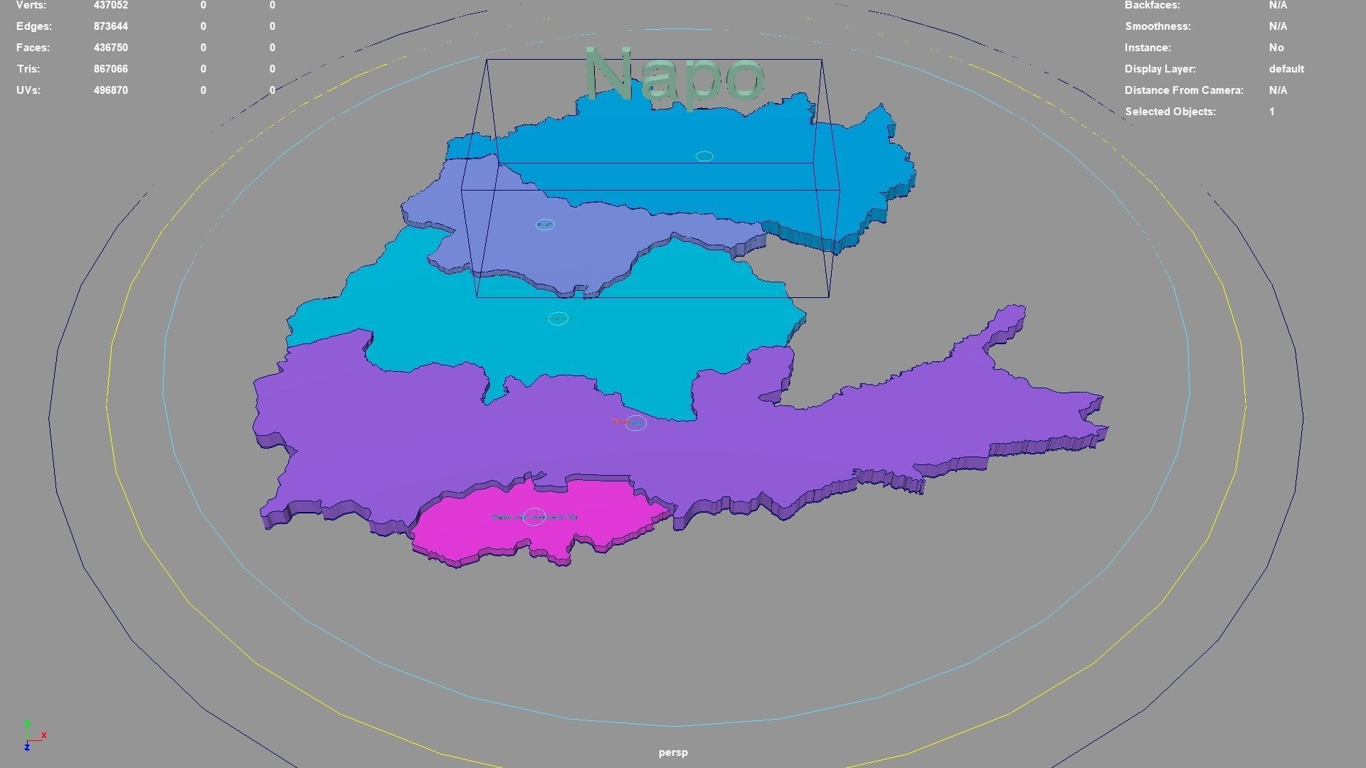 Napo Ecuador map region geography political geographic 3D model rigged ...