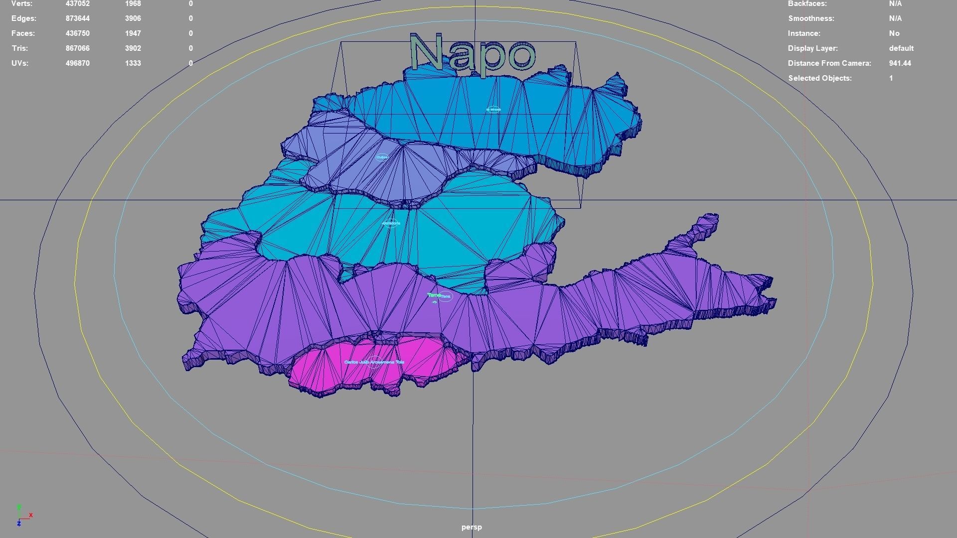Napo Ecuador map region geography political geographic 3D model rigged ...