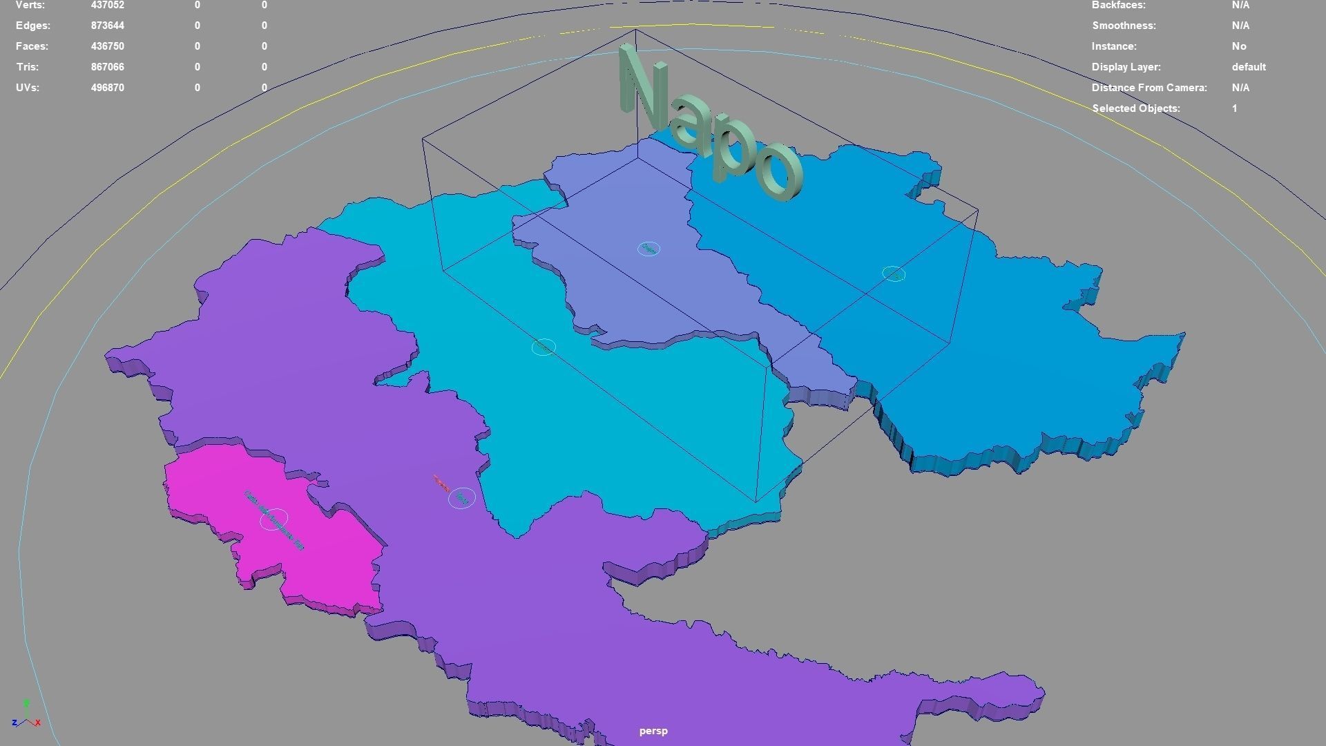 Napo Ecuador map region geography political geographic 3D model rigged ...
