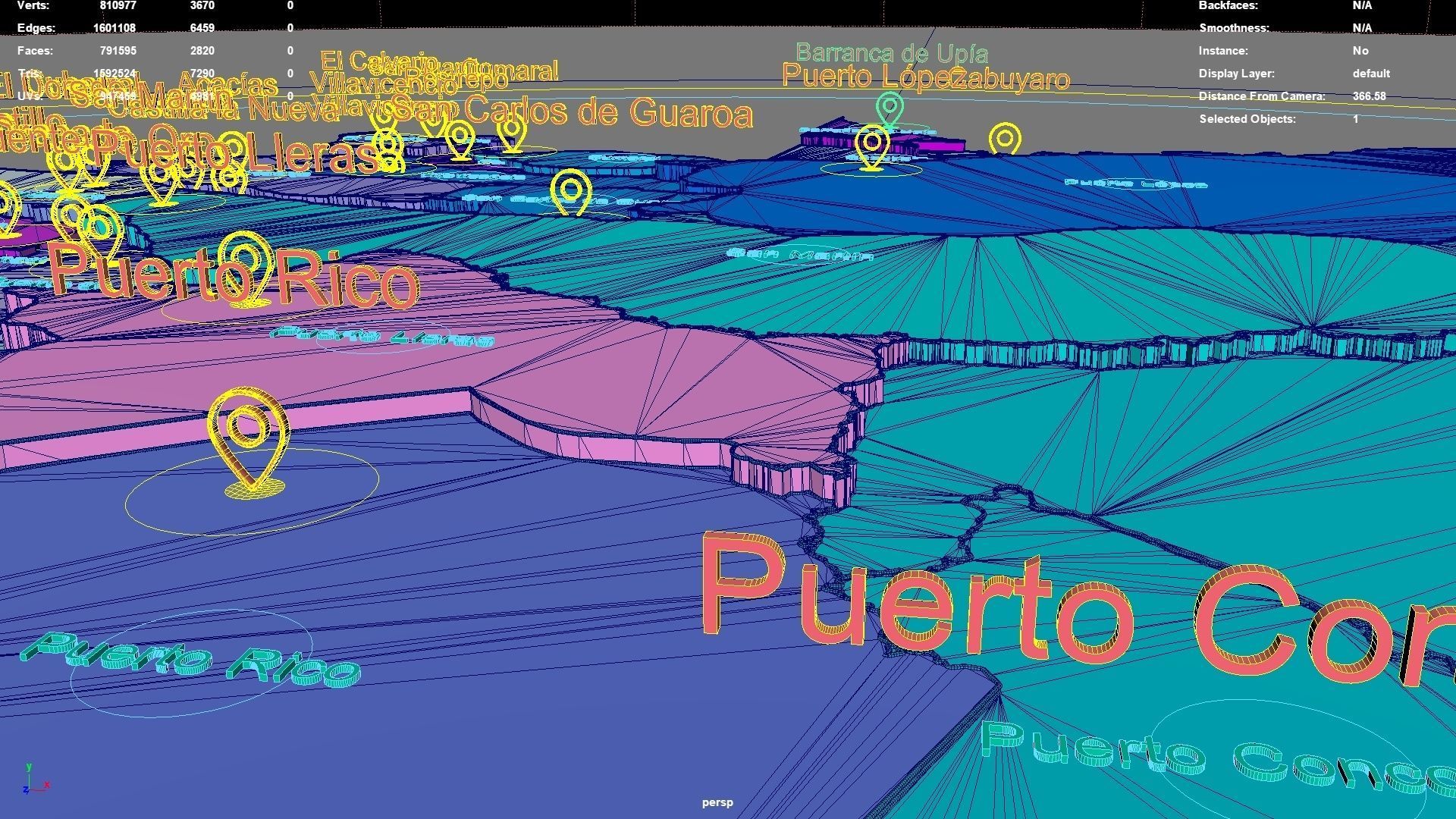 Meta RAP Especial Central Colombia map region geography 3D model rigged ...