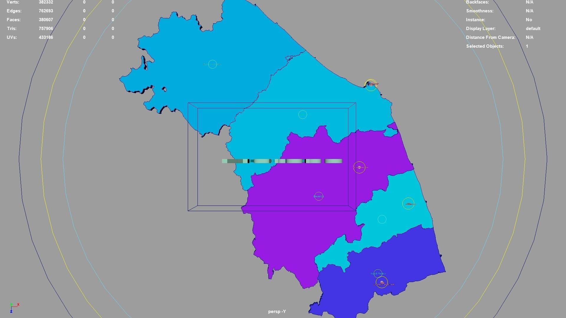 Marche Italy map region geography political geographic 3D model rigged ...