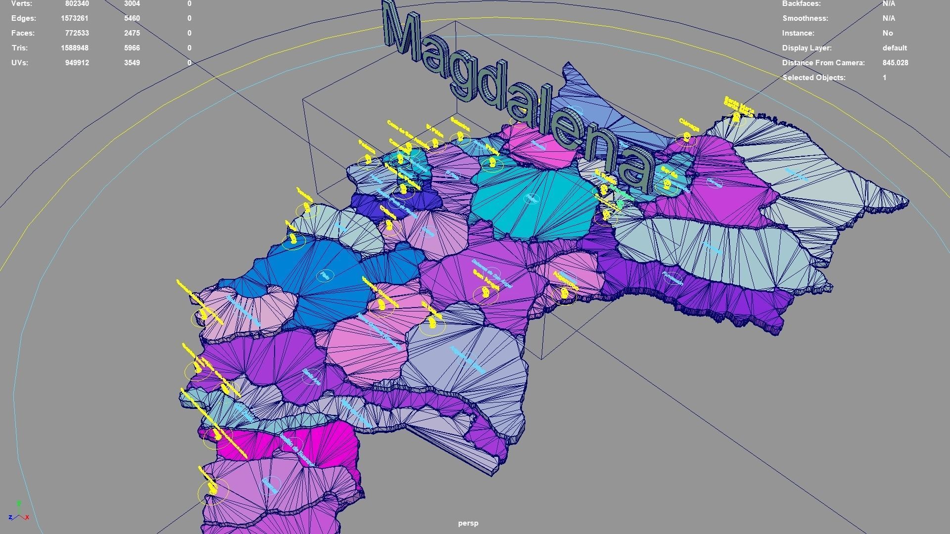 Magdalena RAP Caribe Colombia map region geography political 3D model ...