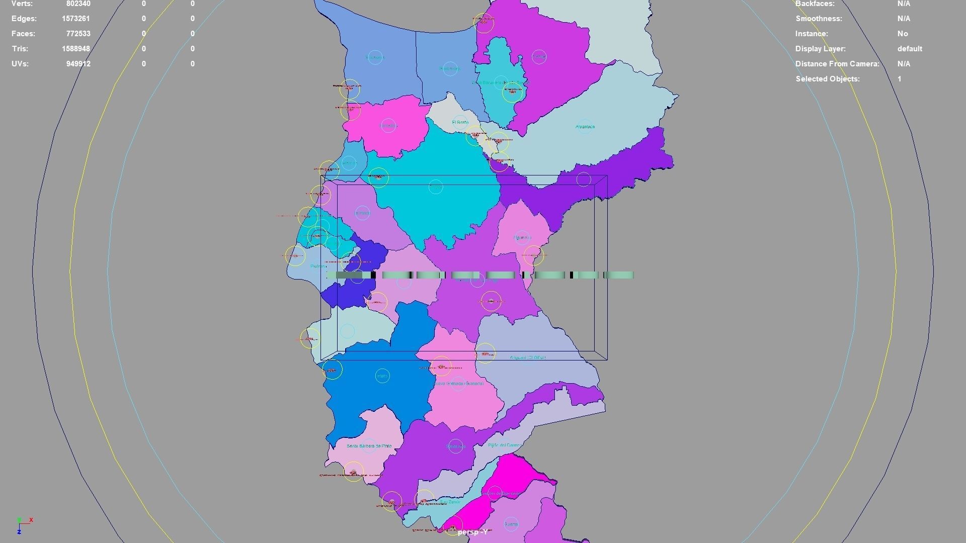 Magdalena RAP Caribe Colombia map region geography political 3D model ...