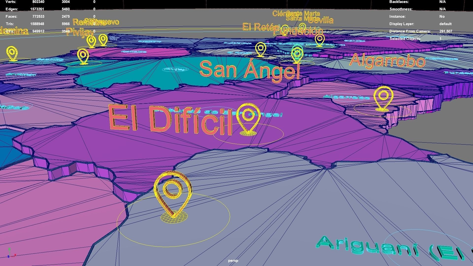 Magdalena RAP Caribe Colombia map region geography political 3D model ...