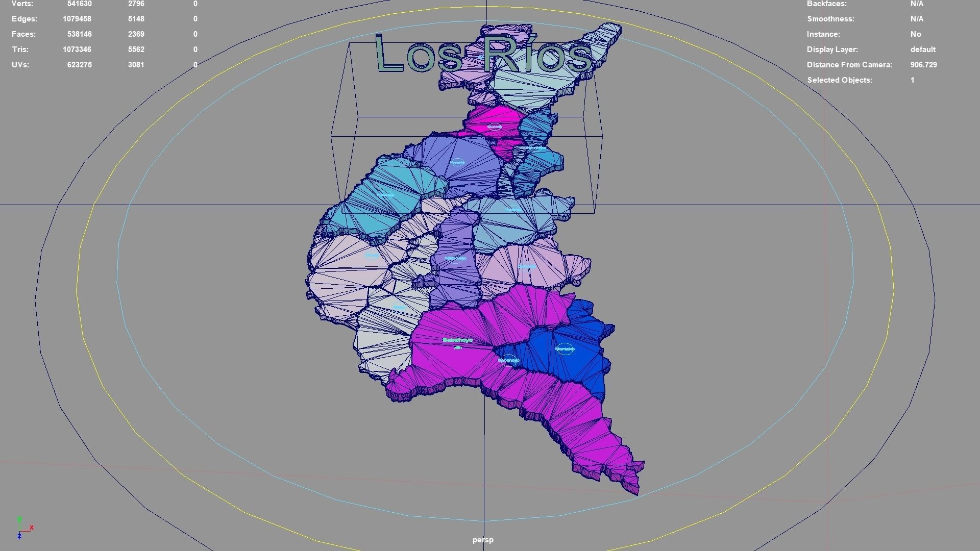 Los Rios Ecuador map region geography political geographic 3D model ...
