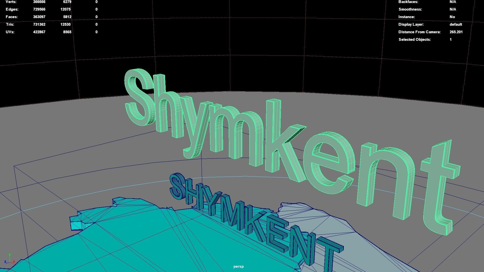 Shymkent Kazakhstan map region geography political geographic 3D model ...