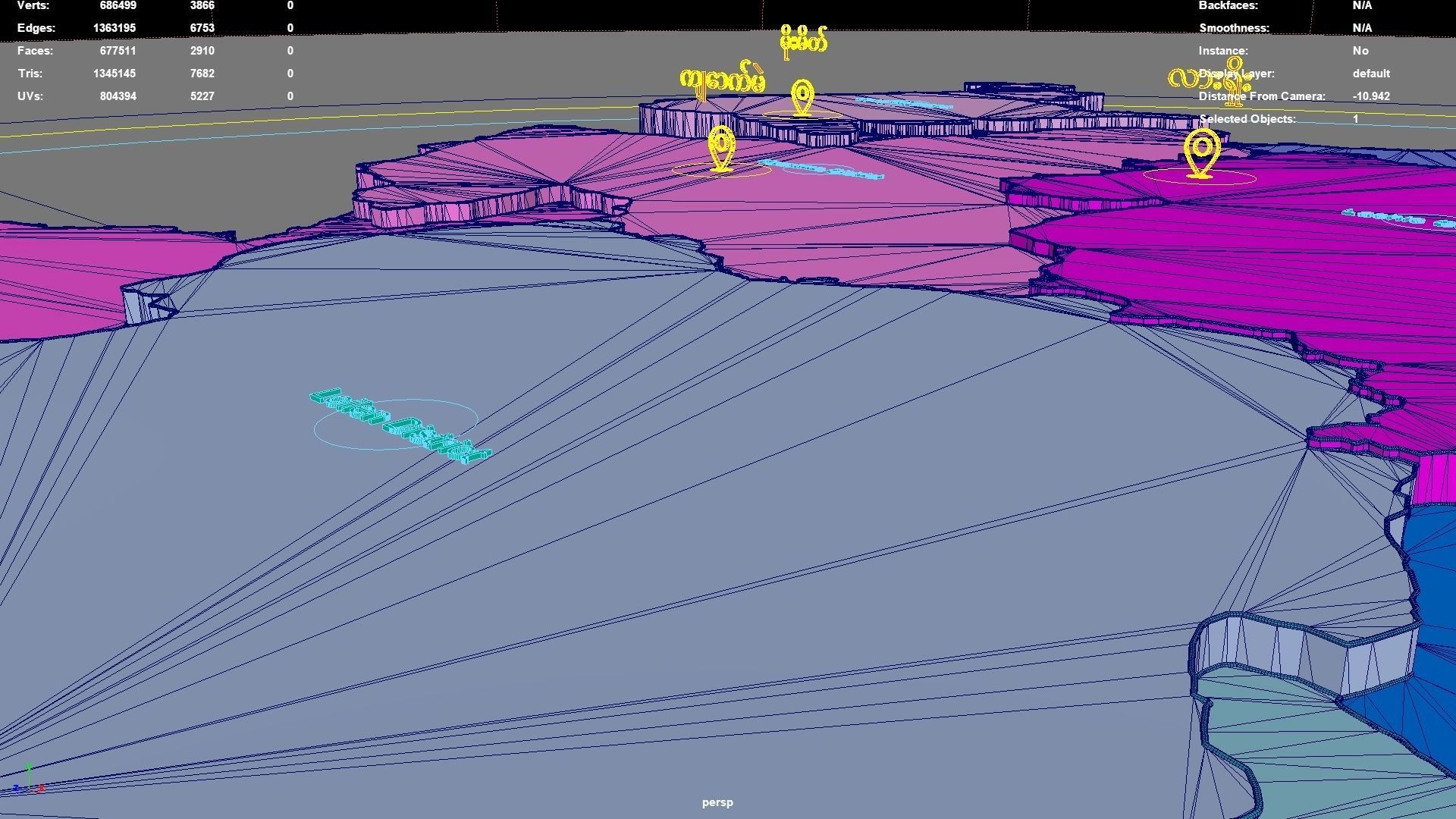 Shan State Myanmar map region geography political geographic 3D model ...