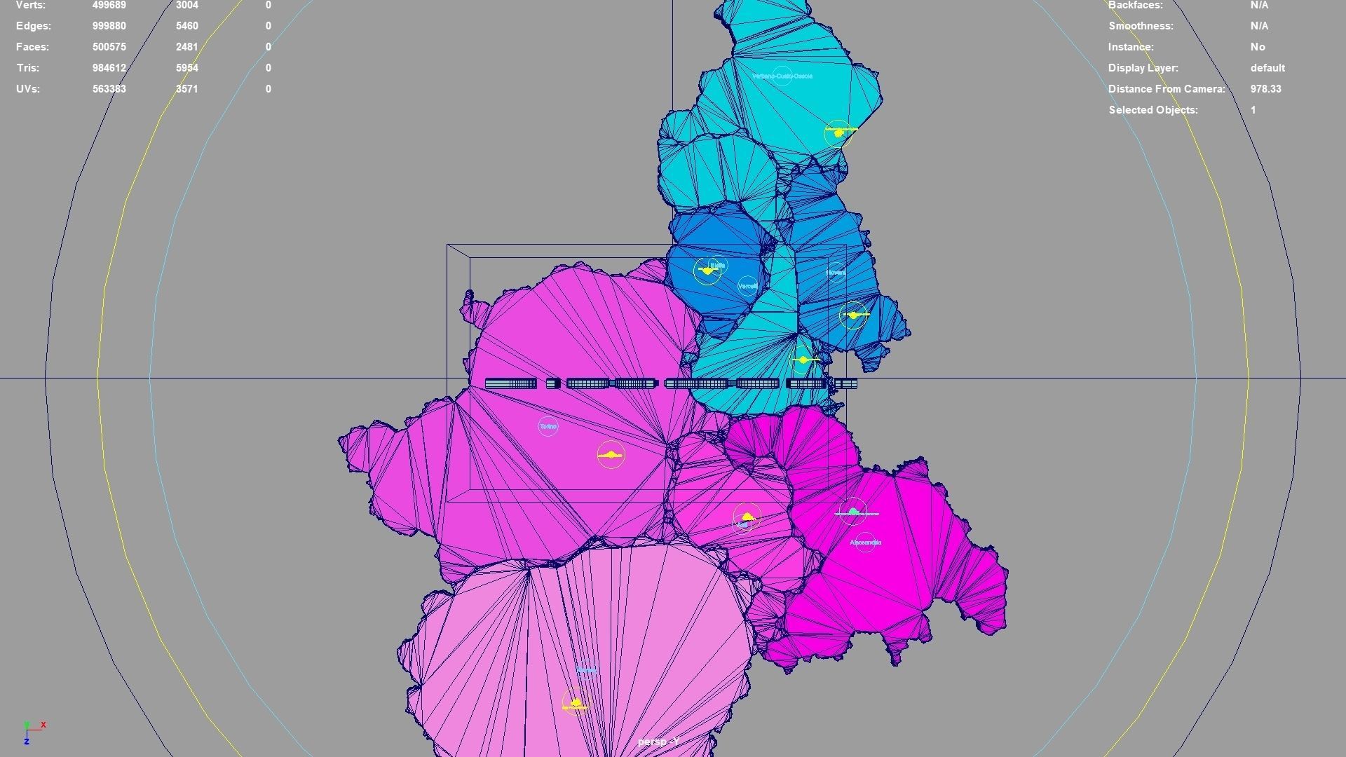 Piedmont Italy map region geography political geographic 3D model ...