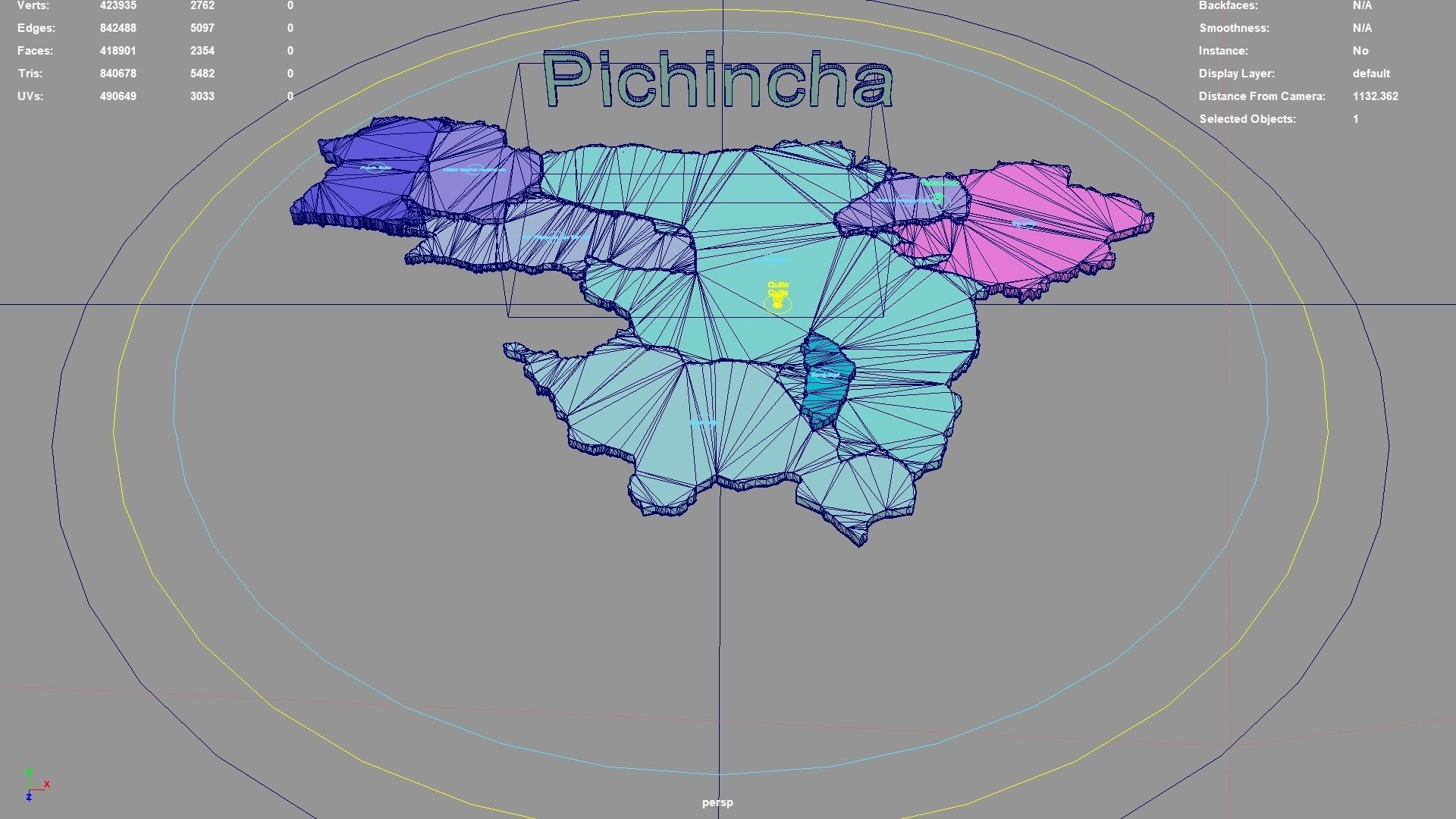 Pichincha Ecuador map region geography political geographic 3D model ...