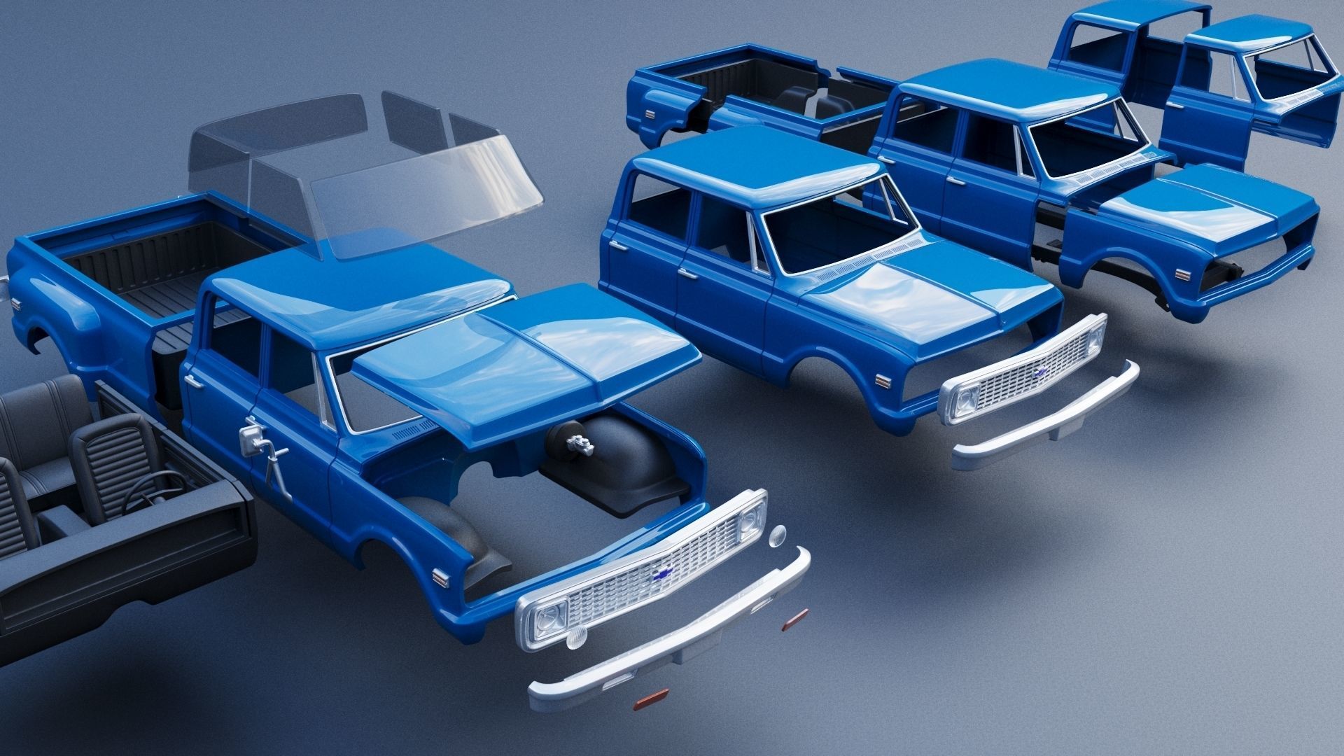 Chevrolet K10 Crew Cab Dually 1972 3D model 3D printable | CGTrader