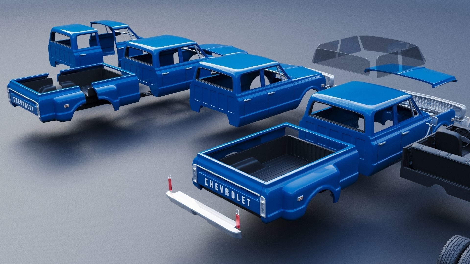 Chevrolet K10 Crew Cab Dually 1972 3D model 3D printable | CGTrader