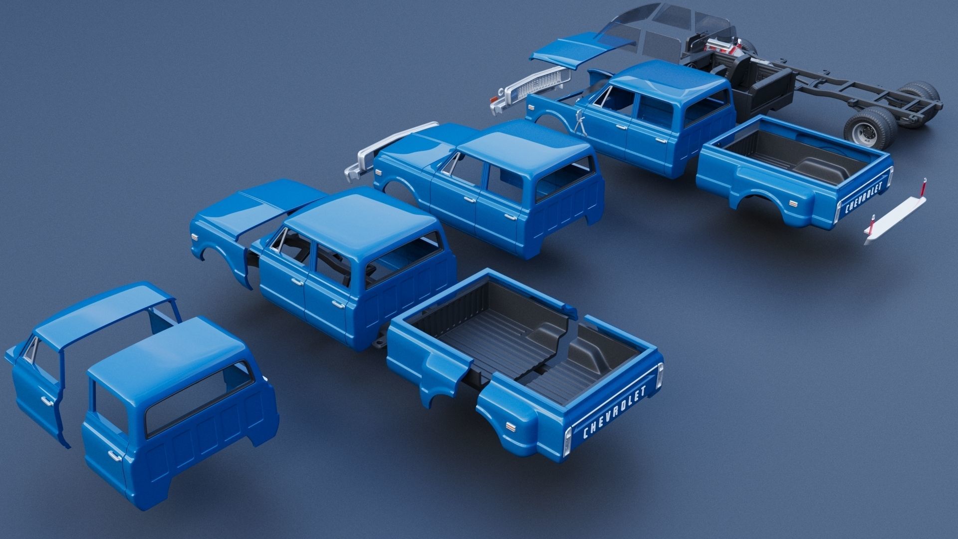 Chevrolet K10 Crew Cab Dually 1972 3D model 3D printable | CGTrader