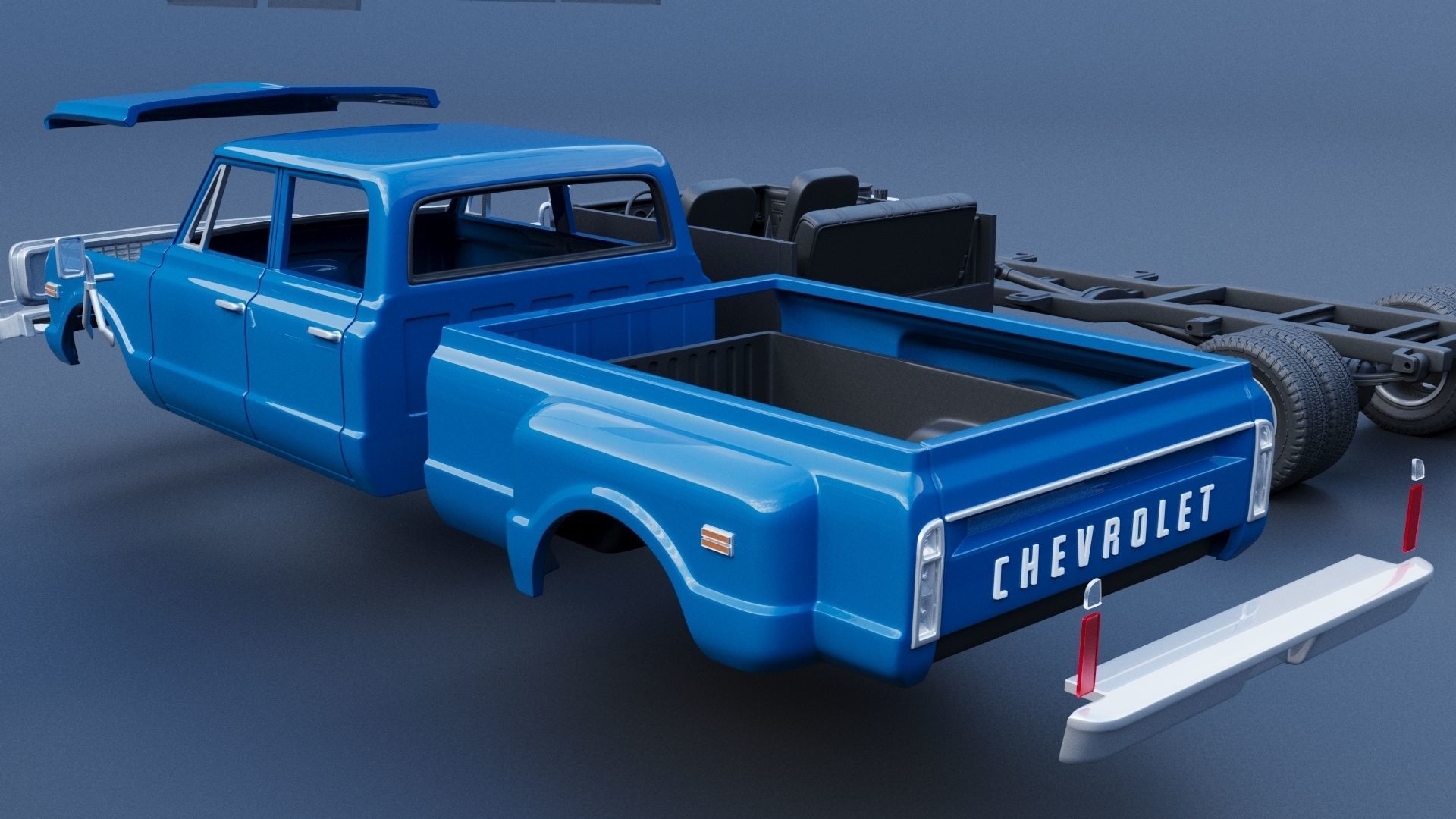 Chevrolet K10 Crew Cab Dually 1972 3D model 3D printable | CGTrader