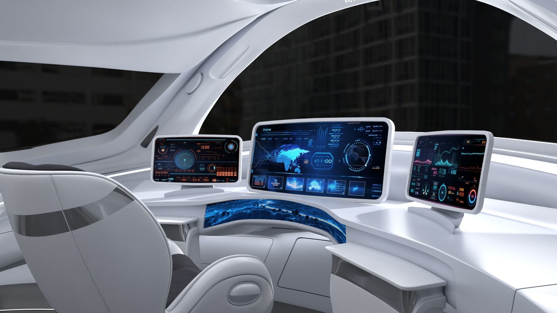 Future high -speed train cockpit 3D model | CGTrader