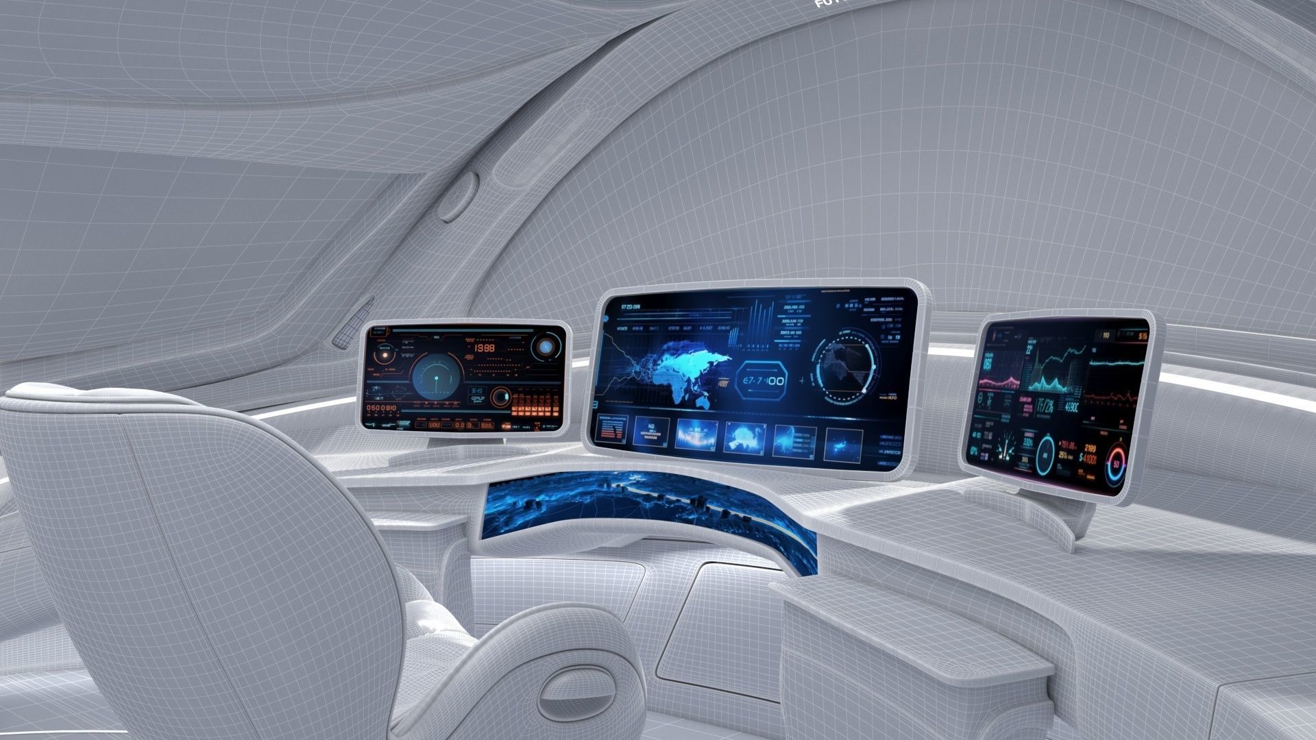 Future high -speed train cockpit 3D model | CGTrader