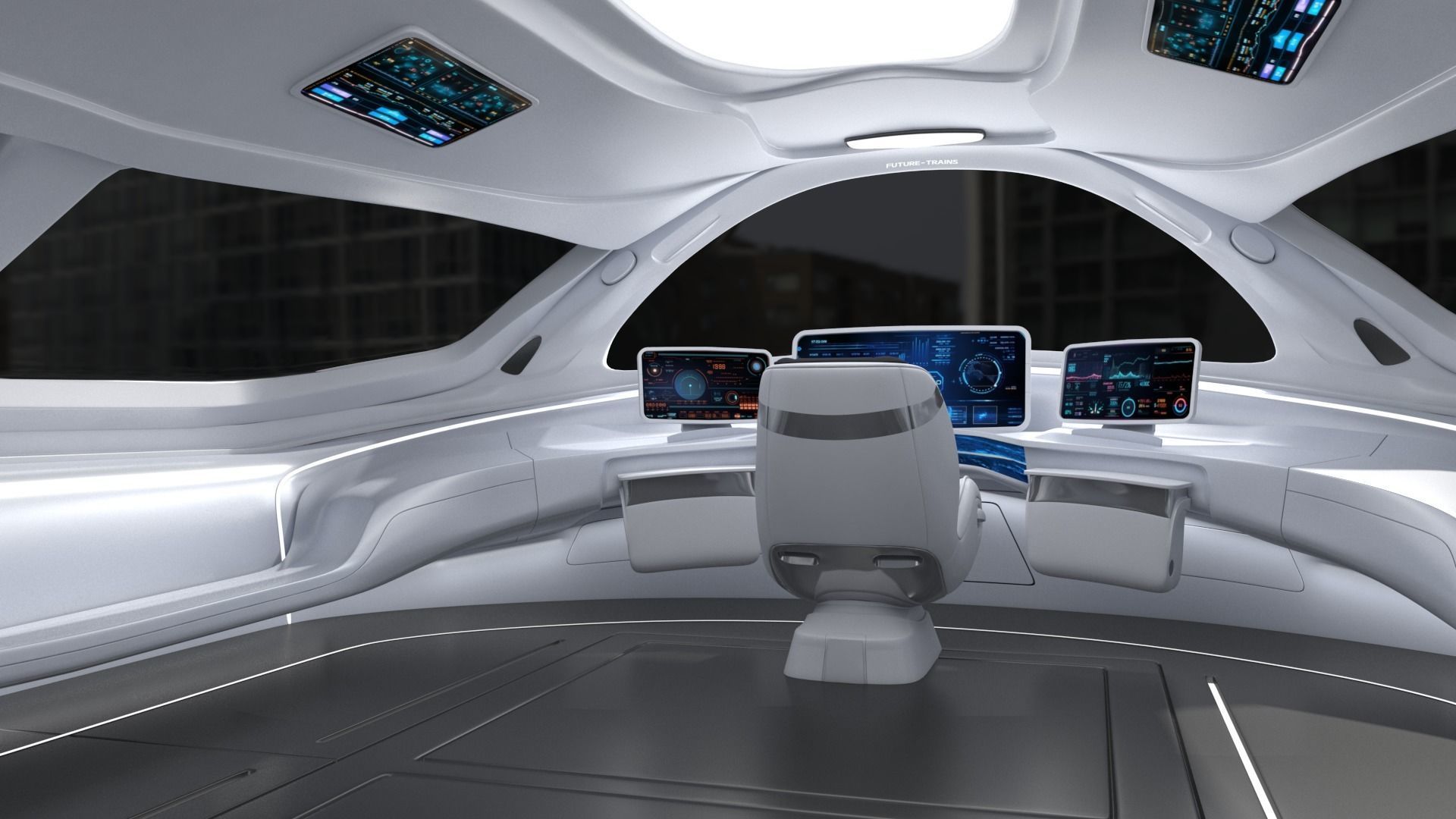 Future high -speed train cockpit 3D model | CGTrader