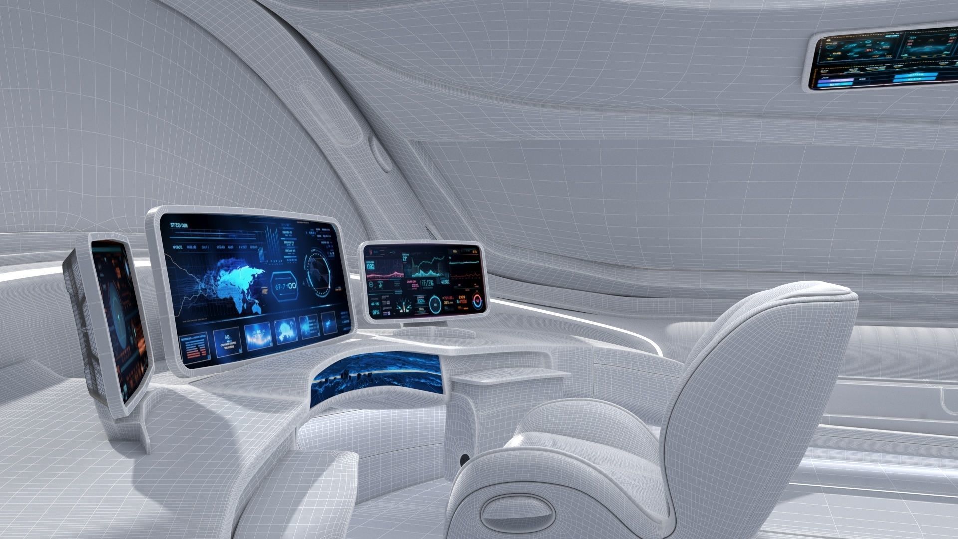 Future high -speed train cockpit 3D model | CGTrader