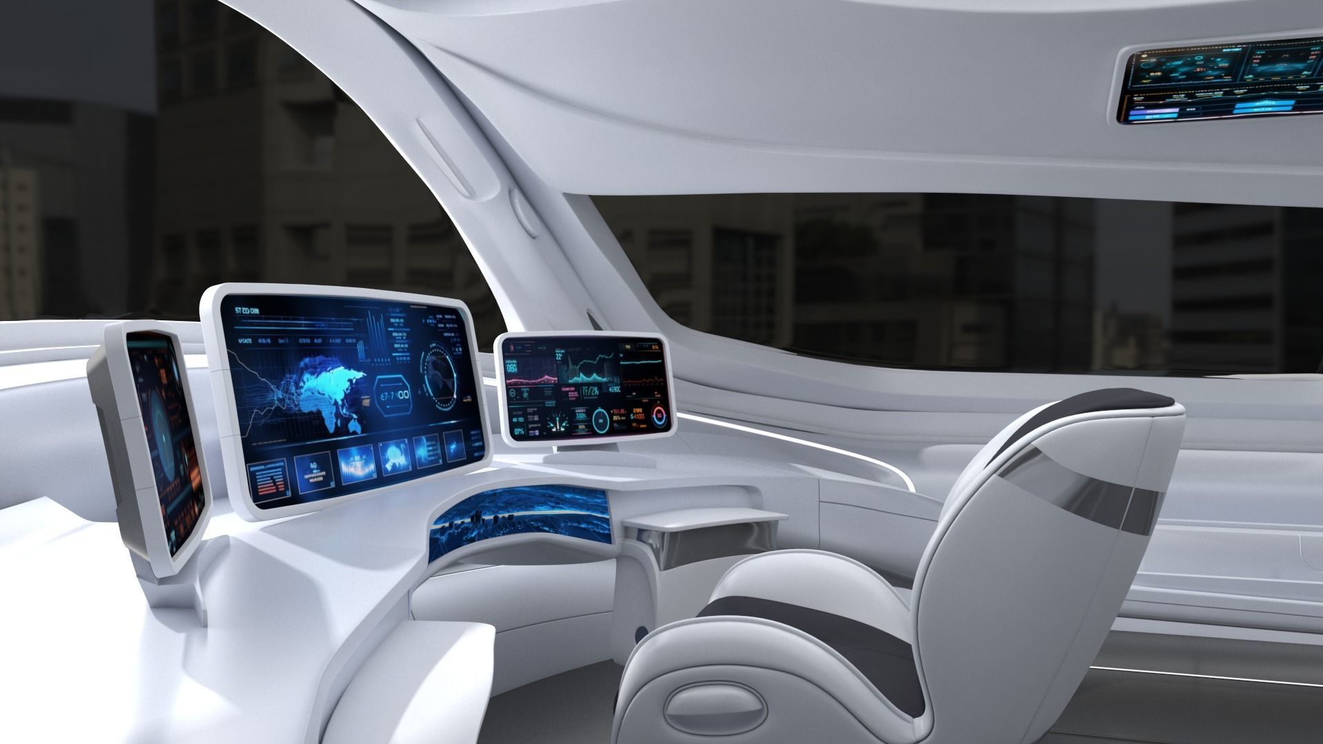 Future high -speed train cockpit 3D model | CGTrader