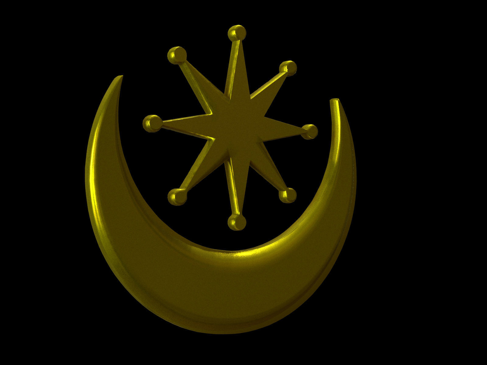 3D model Ancient design star and crescent Islamic Muslim Symbol 3d ...