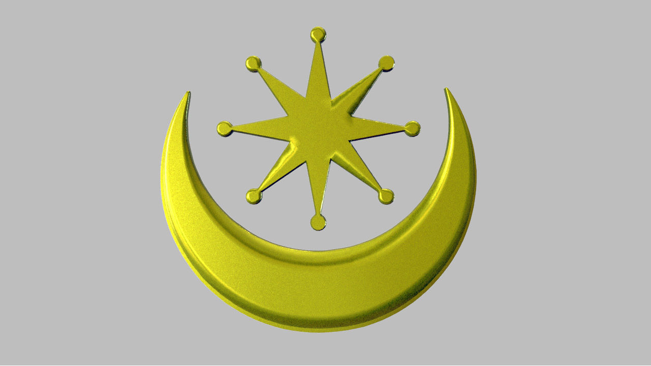 3D model Ancient design star and crescent Islamic Muslim Symbol 3d ...