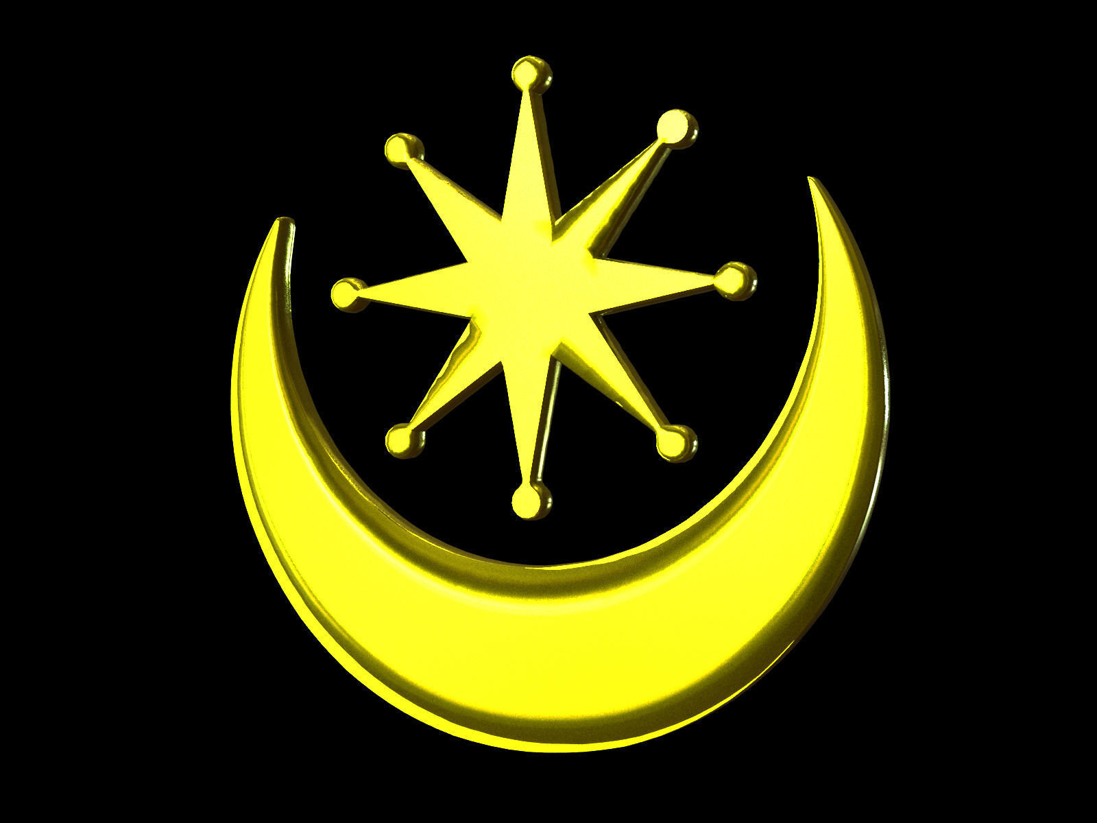 3D model Ancient design star and crescent Islamic Muslim Symbol 3d ...