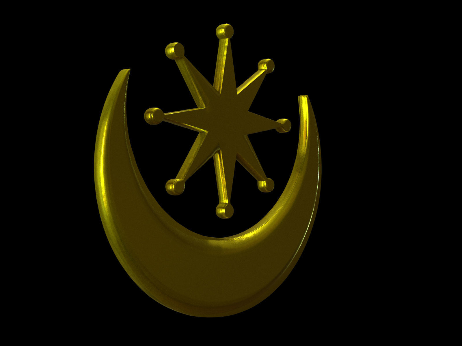 3D model Ancient design star and crescent Islamic Muslim Symbol 3d ...