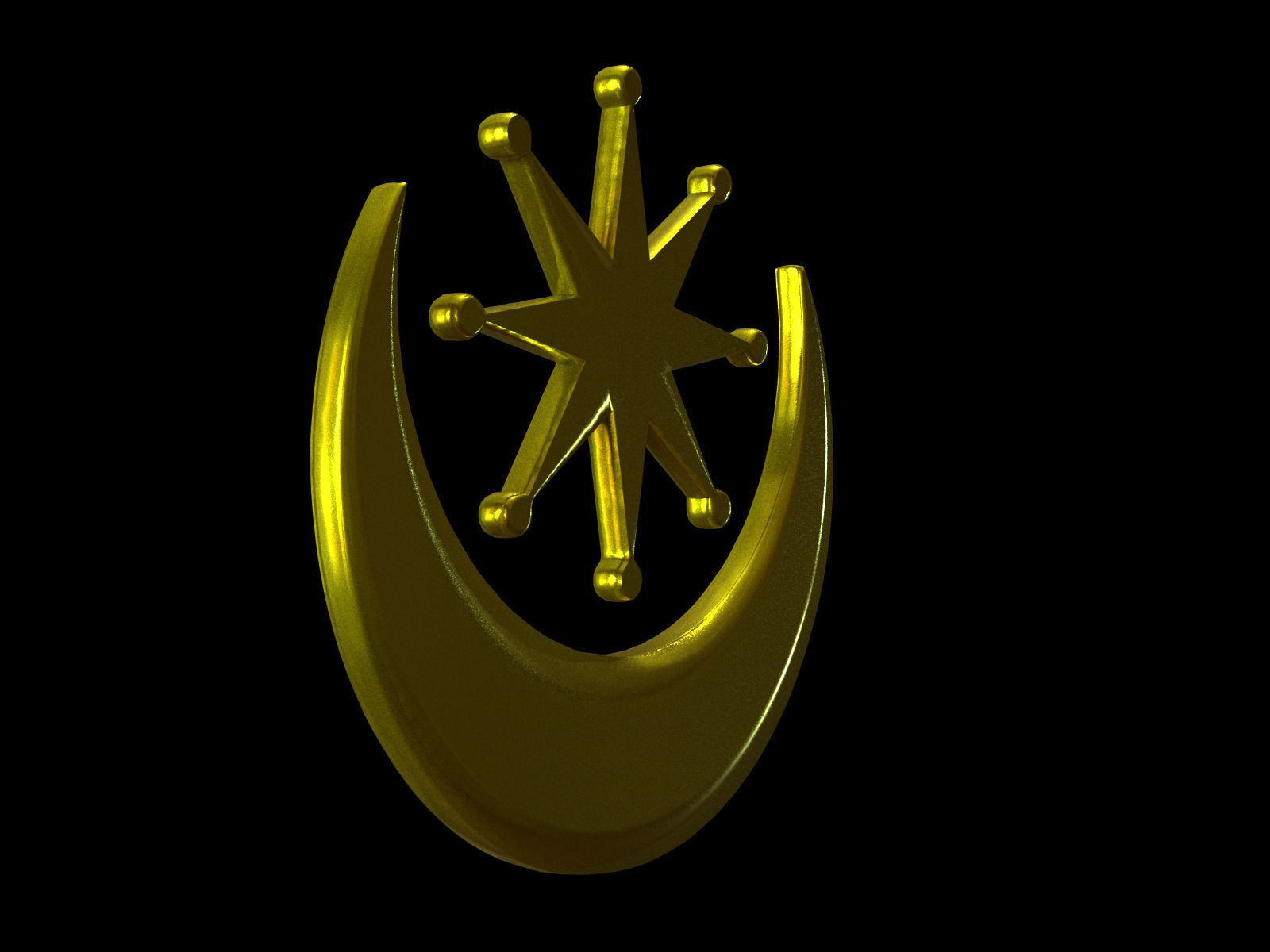 3D model Ancient design star and crescent Islamic Muslim Symbol 3d ...