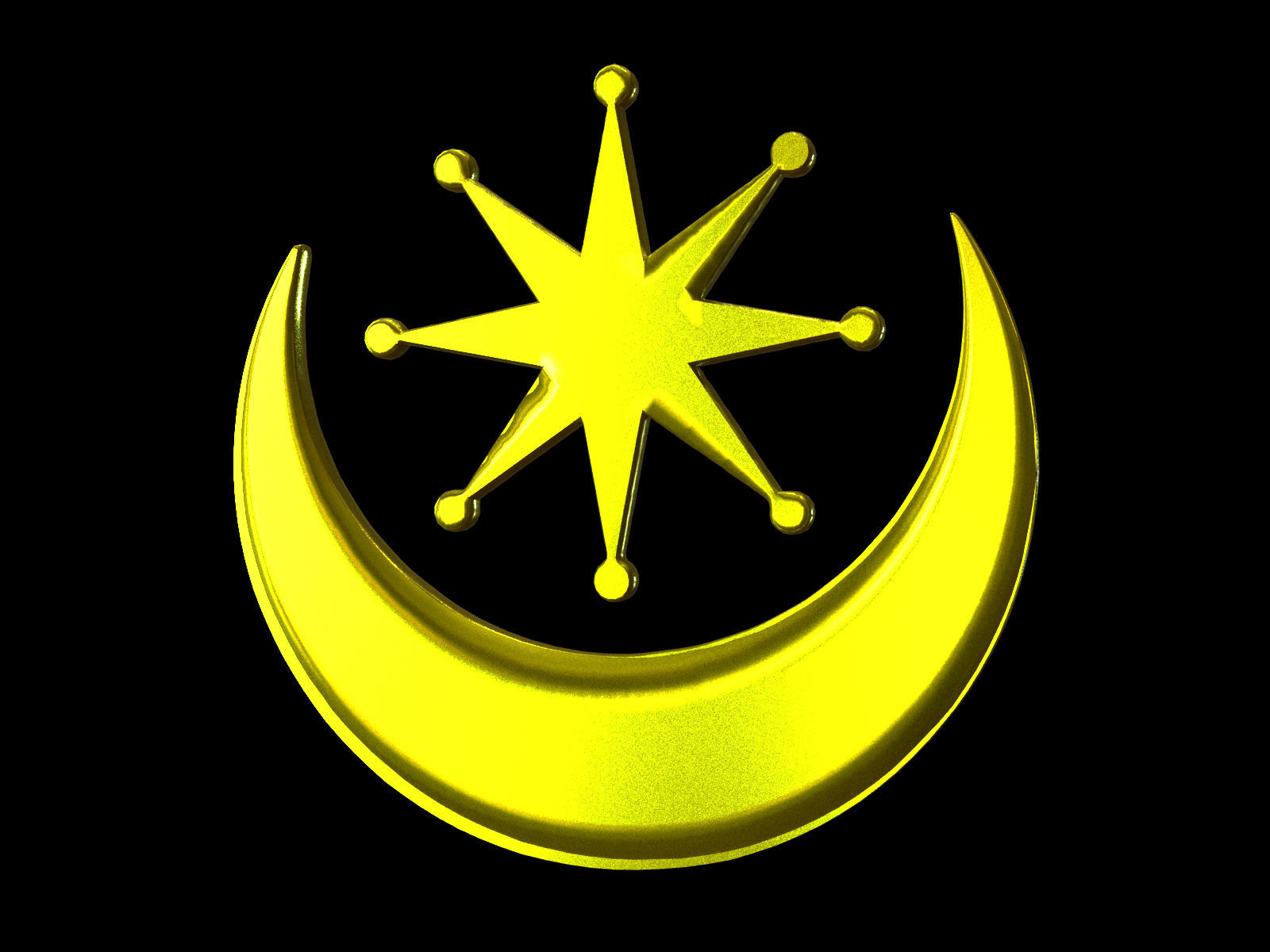 3D model Ancient design star and crescent Islamic Muslim Symbol 3d ...