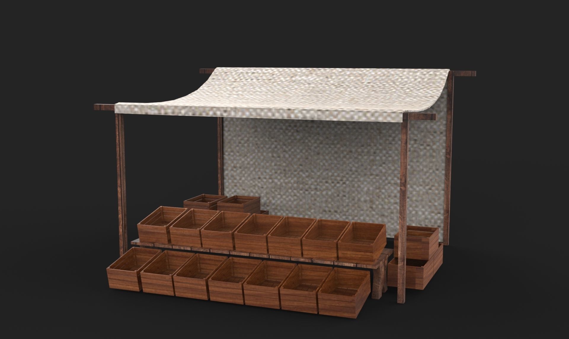3D model market stall VR / AR / low-poly | CGTrader