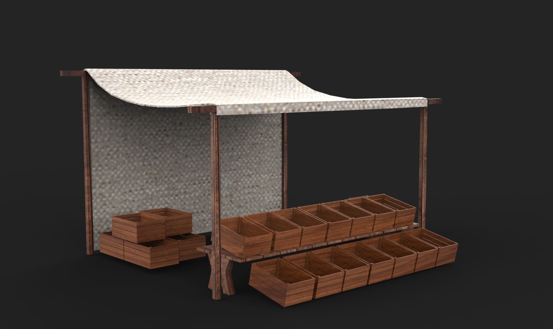 3D model market stall VR / AR / low-poly | CGTrader
