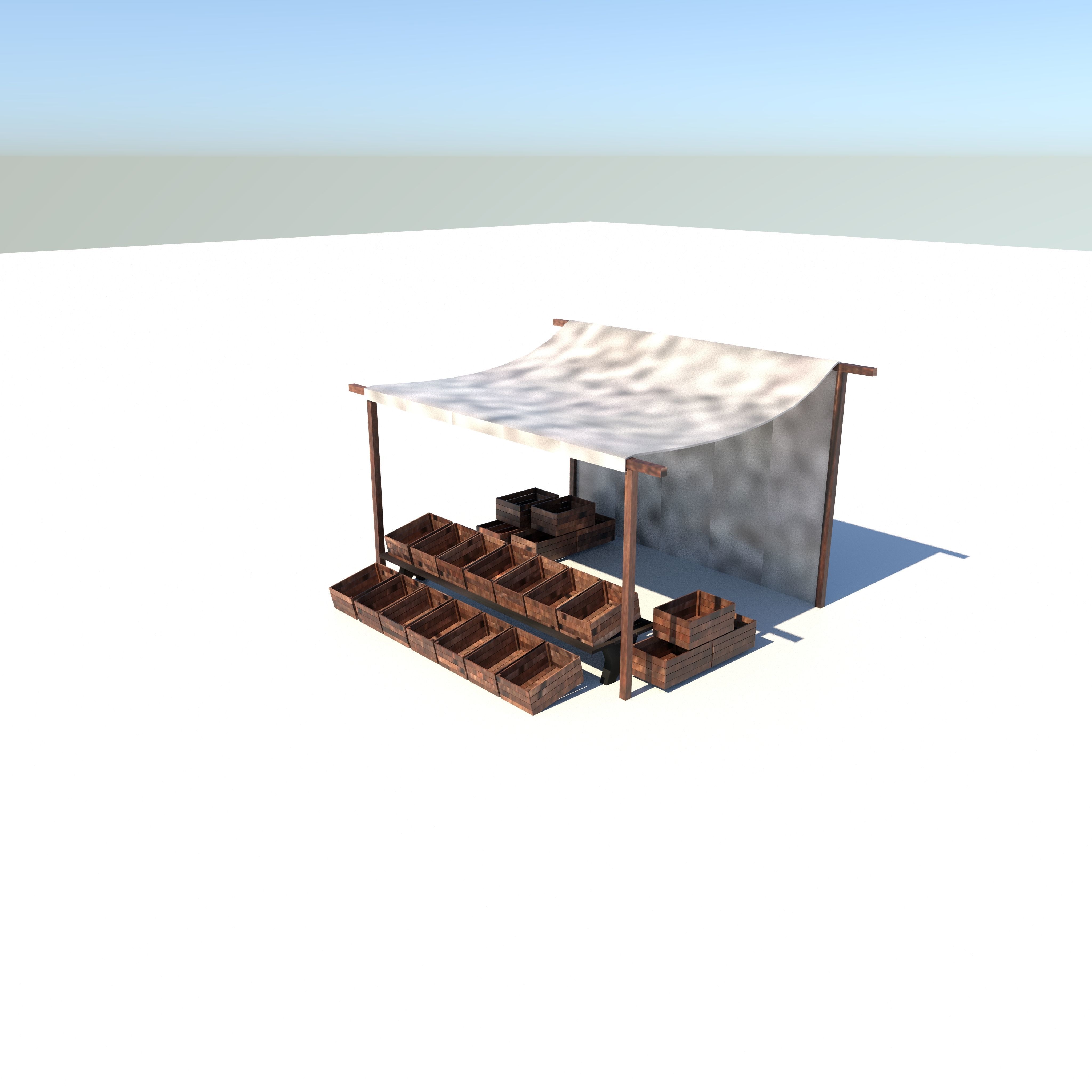 3D model market stall VR / AR / low-poly | CGTrader