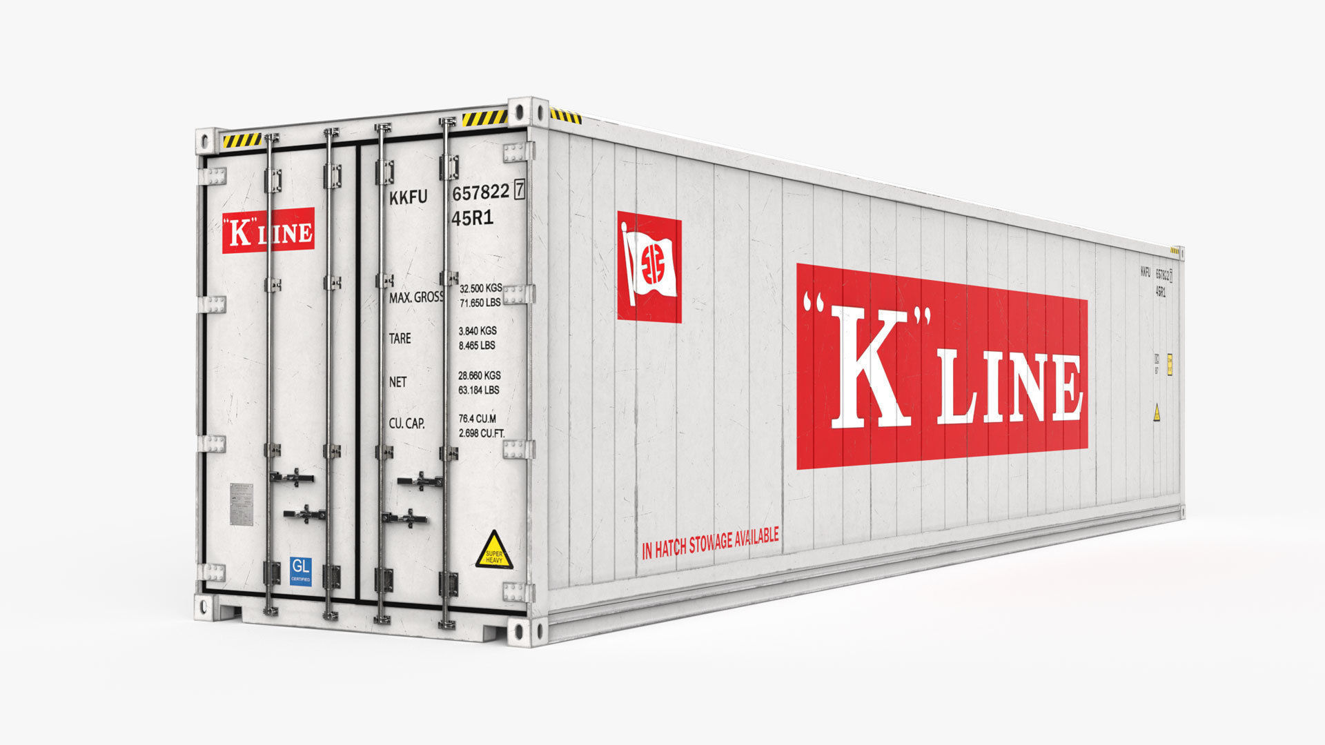 40ft K-LINE Container Reefer CARRIER 3D model | CGTrader