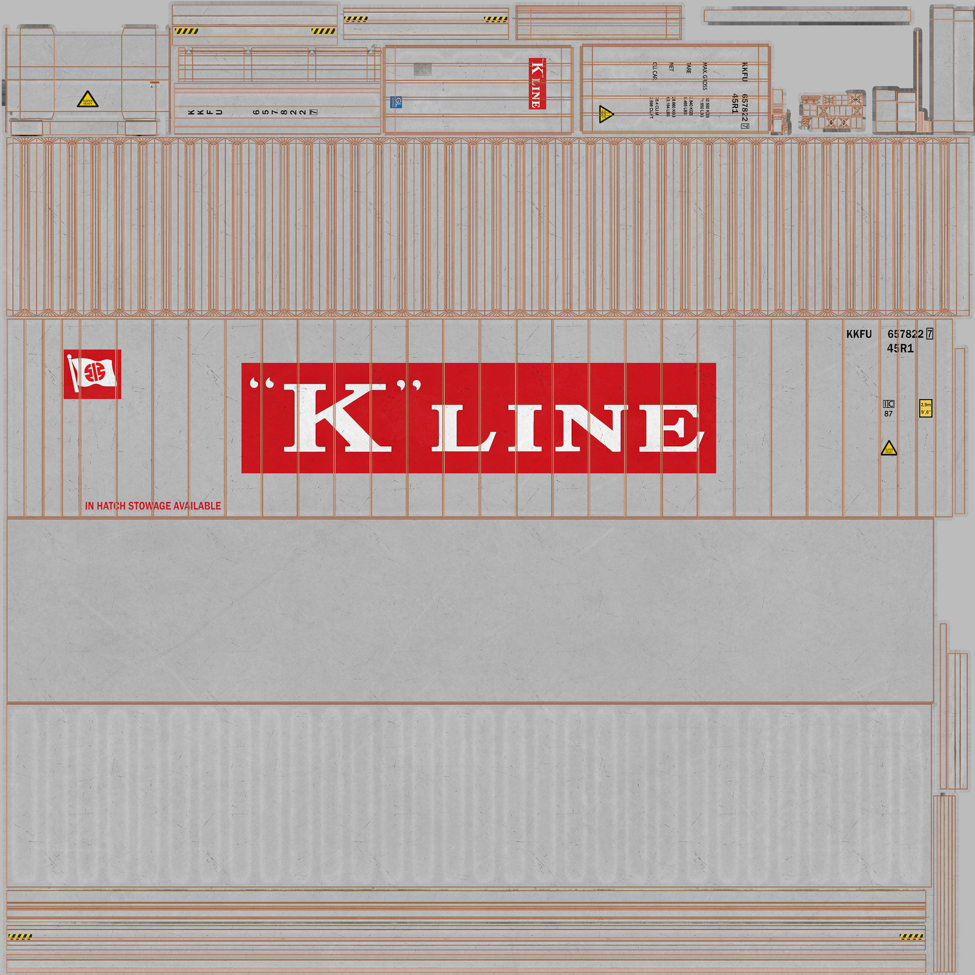 40ft K-LINE Container Reefer CARRIER 3D model | CGTrader