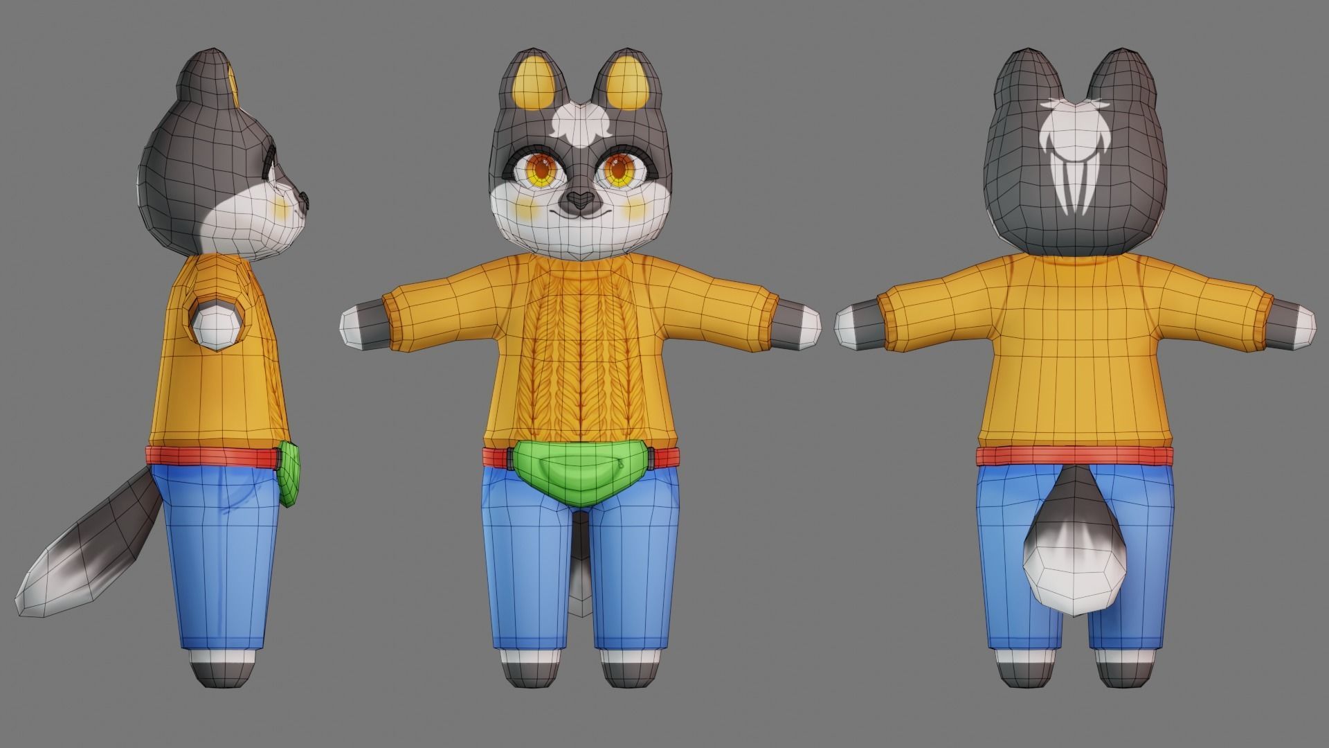 3D model Cute raccoon model VR / AR / low-poly | CGTrader