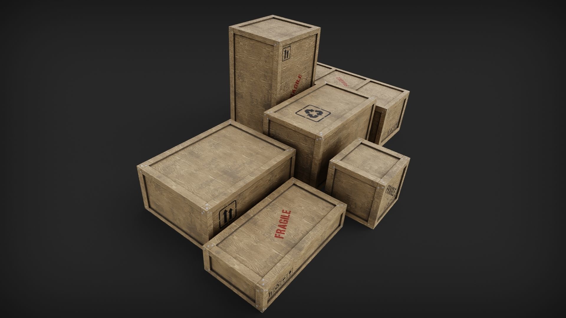 3D model Shipping Cargo Boxes VR / AR / low-poly | CGTrader