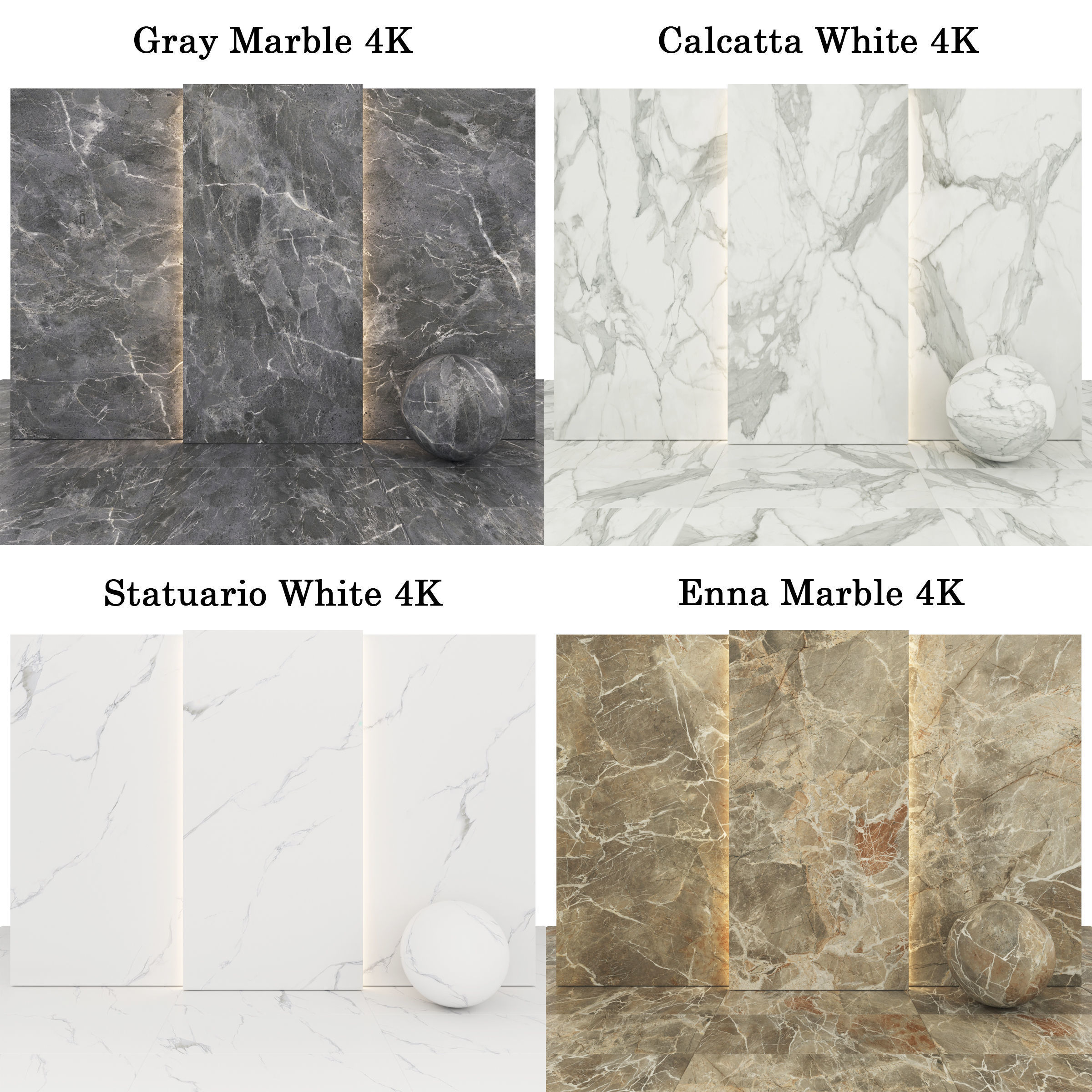 Marble 41 - Calacatta-Enna-Statuario-GrayMarble Texture | CGTrader