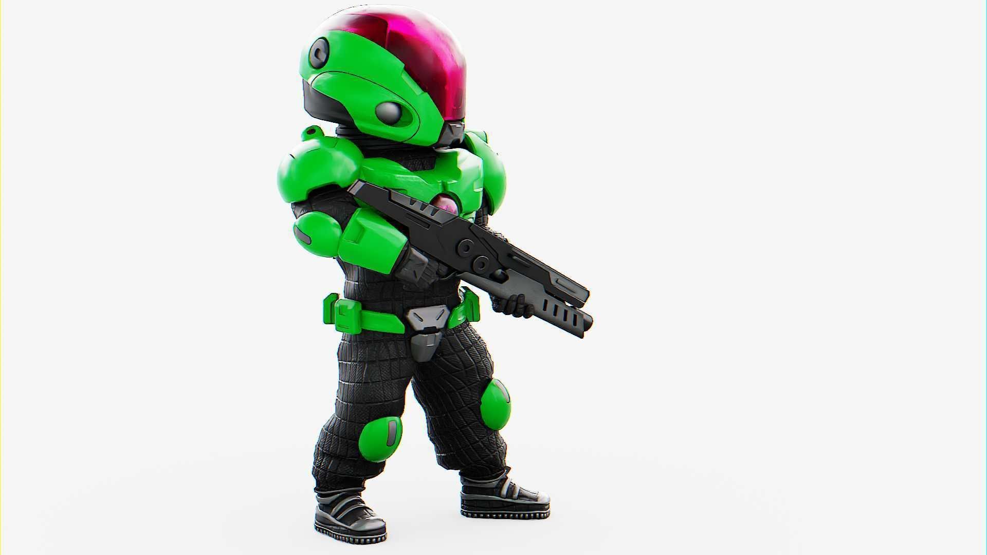 Cyber Soldier Rigged for Unreal Engine - Unity - MIXAMO 3D model rigged ...