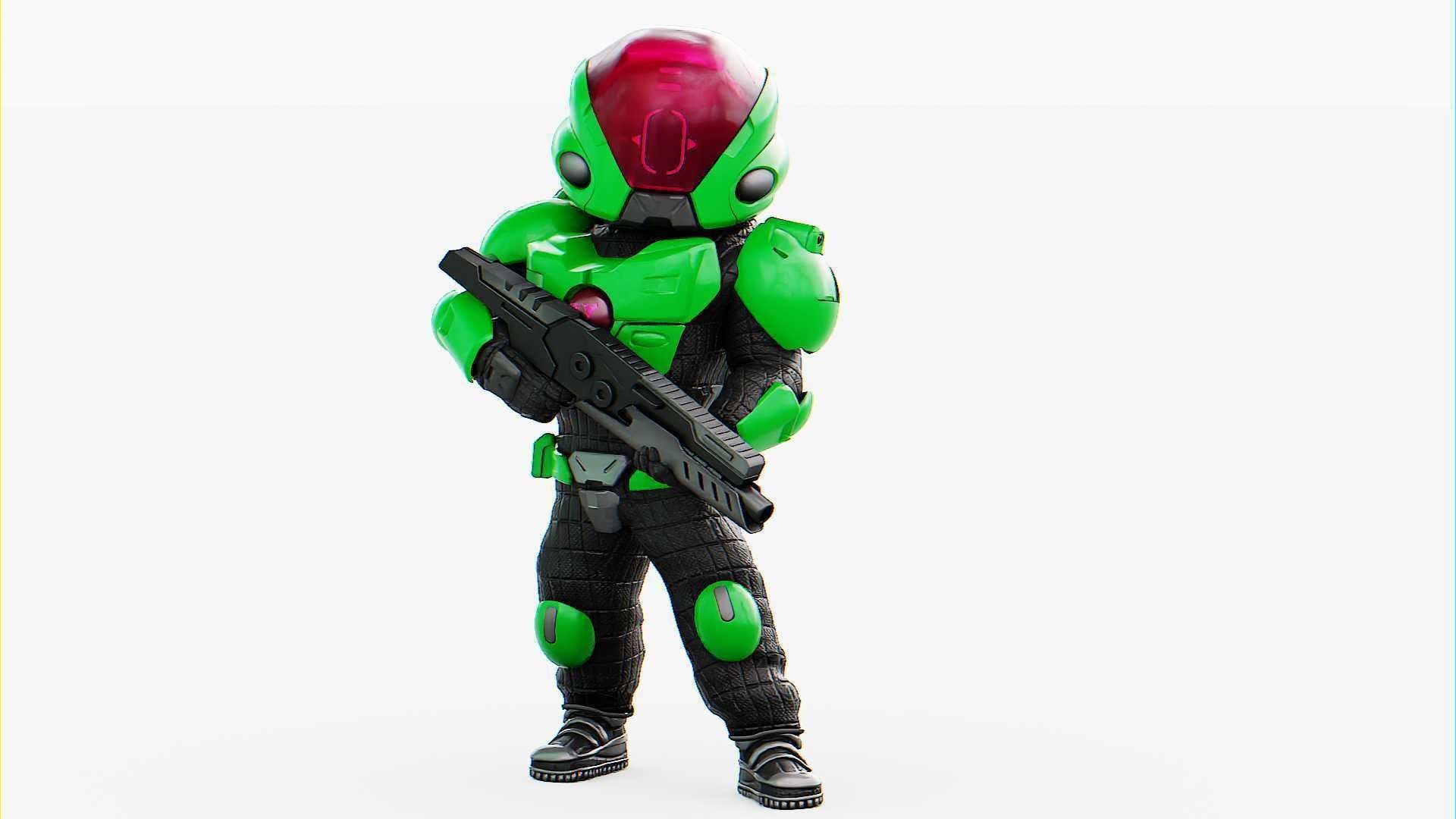 Cyber Soldier Rigged for Unreal Engine - Unity - MIXAMO 3D model rigged ...