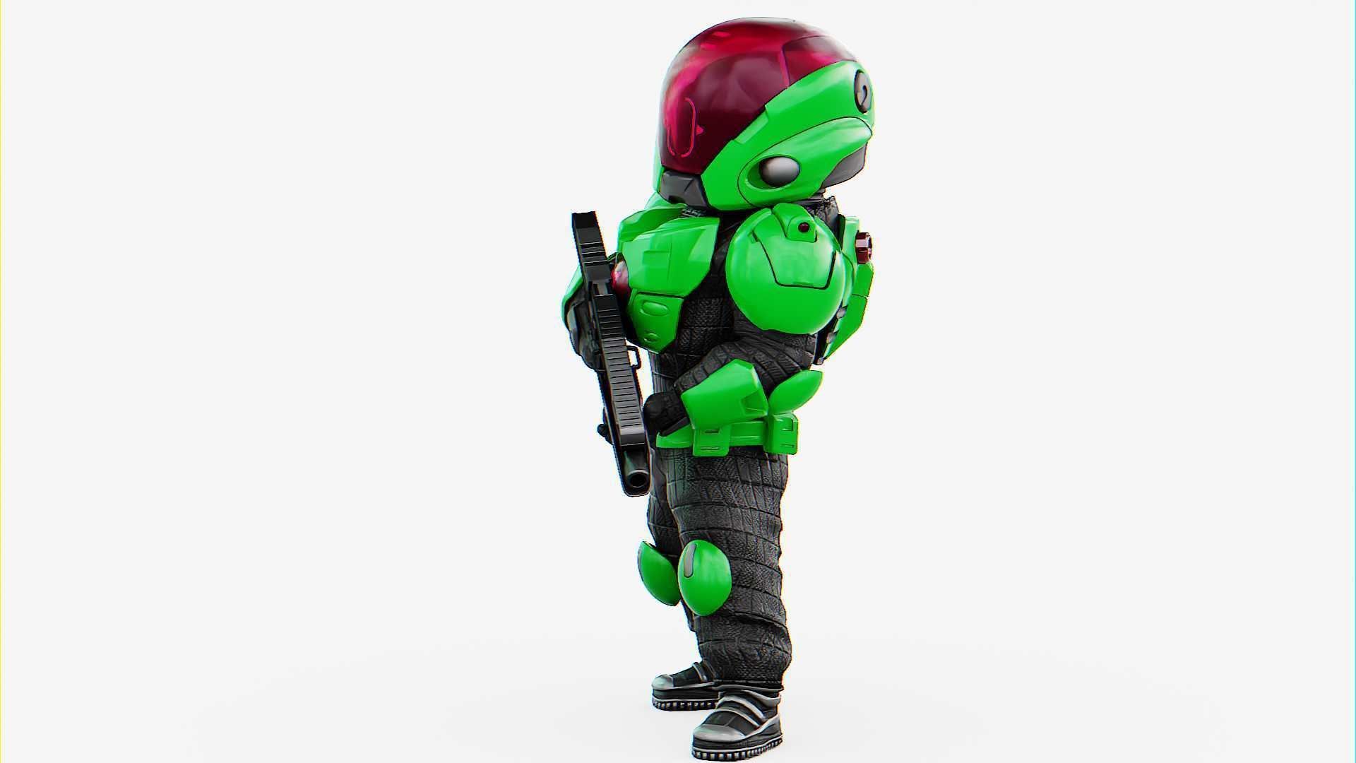 Cyber Soldier Rigged for Unreal Engine - Unity - MIXAMO 3D model rigged ...