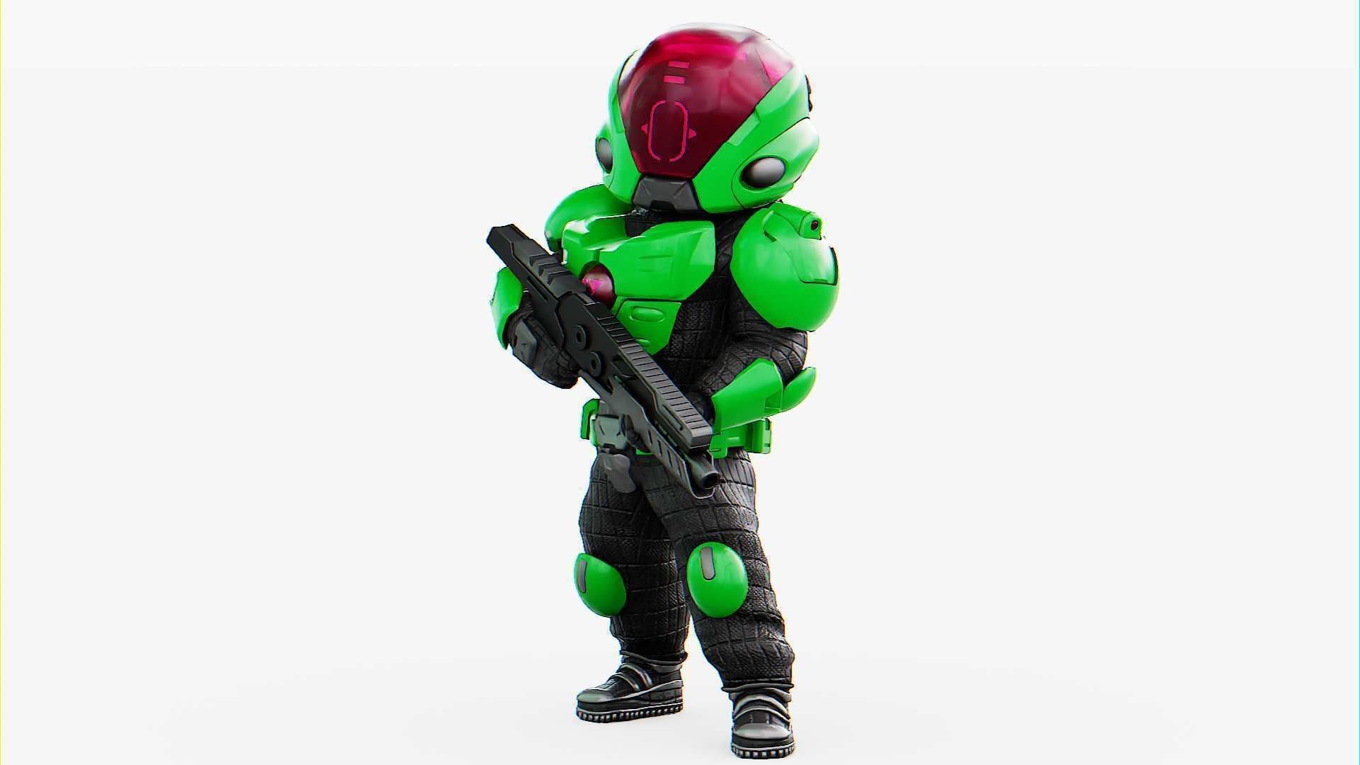 Cyber Soldier Rigged for Unreal Engine - Unity - MIXAMO 3D model rigged ...