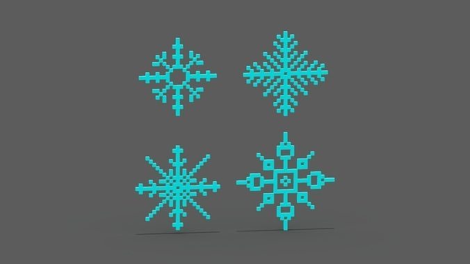 3D model Pixel Snowflake VR / AR / low-poly | CGTrader