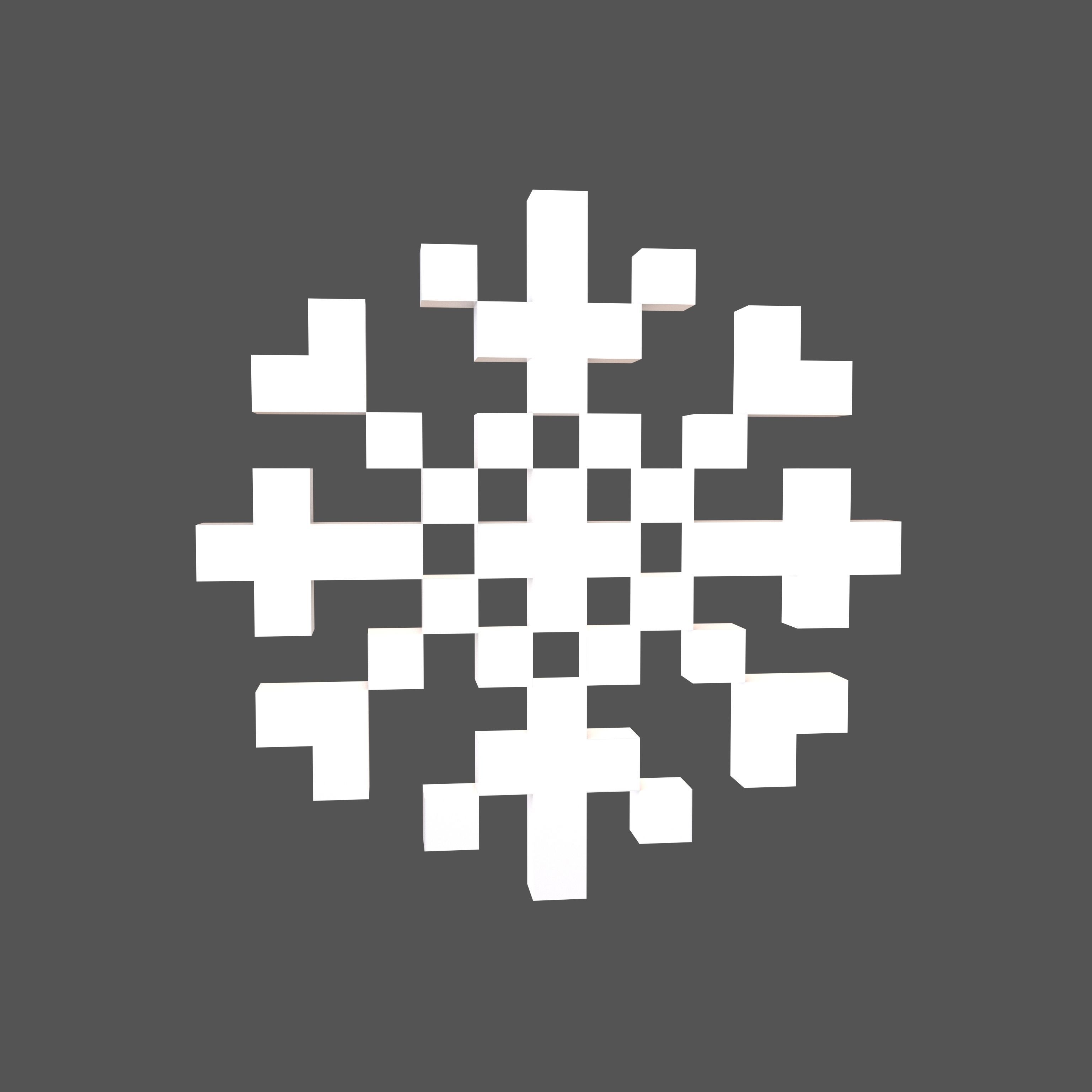 3D model Pixel Snowflake v1 001 VR / AR / low-poly | CGTrader