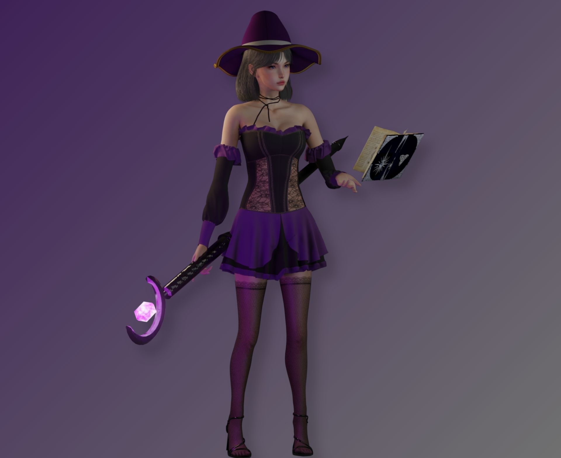 3D model Witch Girl - Game Ready VR / AR / low-poly | CGTrader