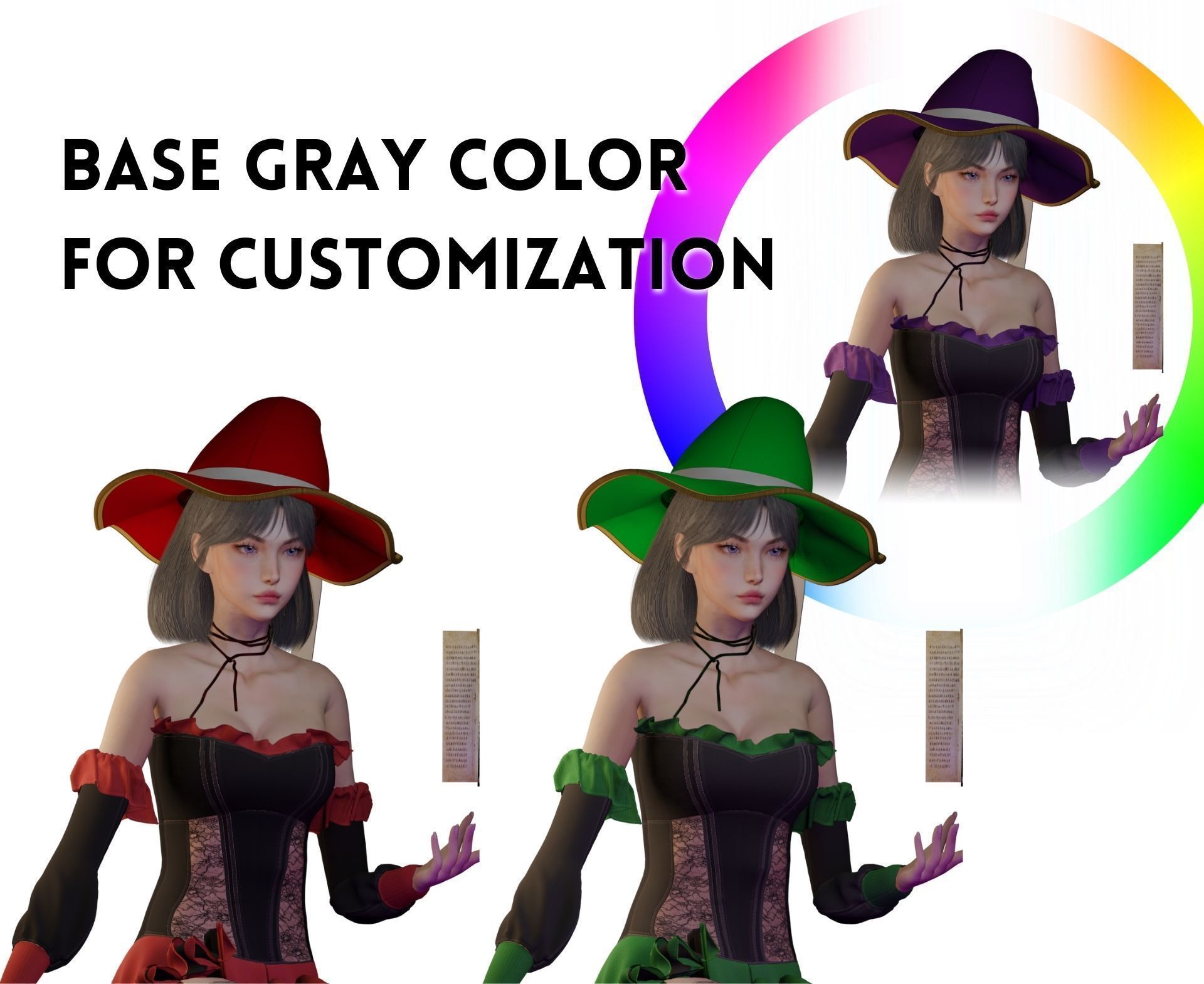 3D model Witch Girl - Game Ready VR / AR / low-poly | CGTrader